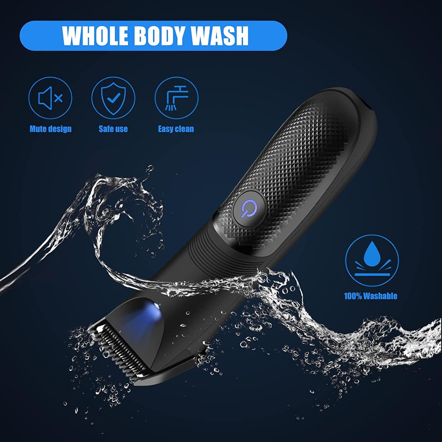 Electric Groin Hair Trimmer for Men & Women - Waterproof Body Groomer ...