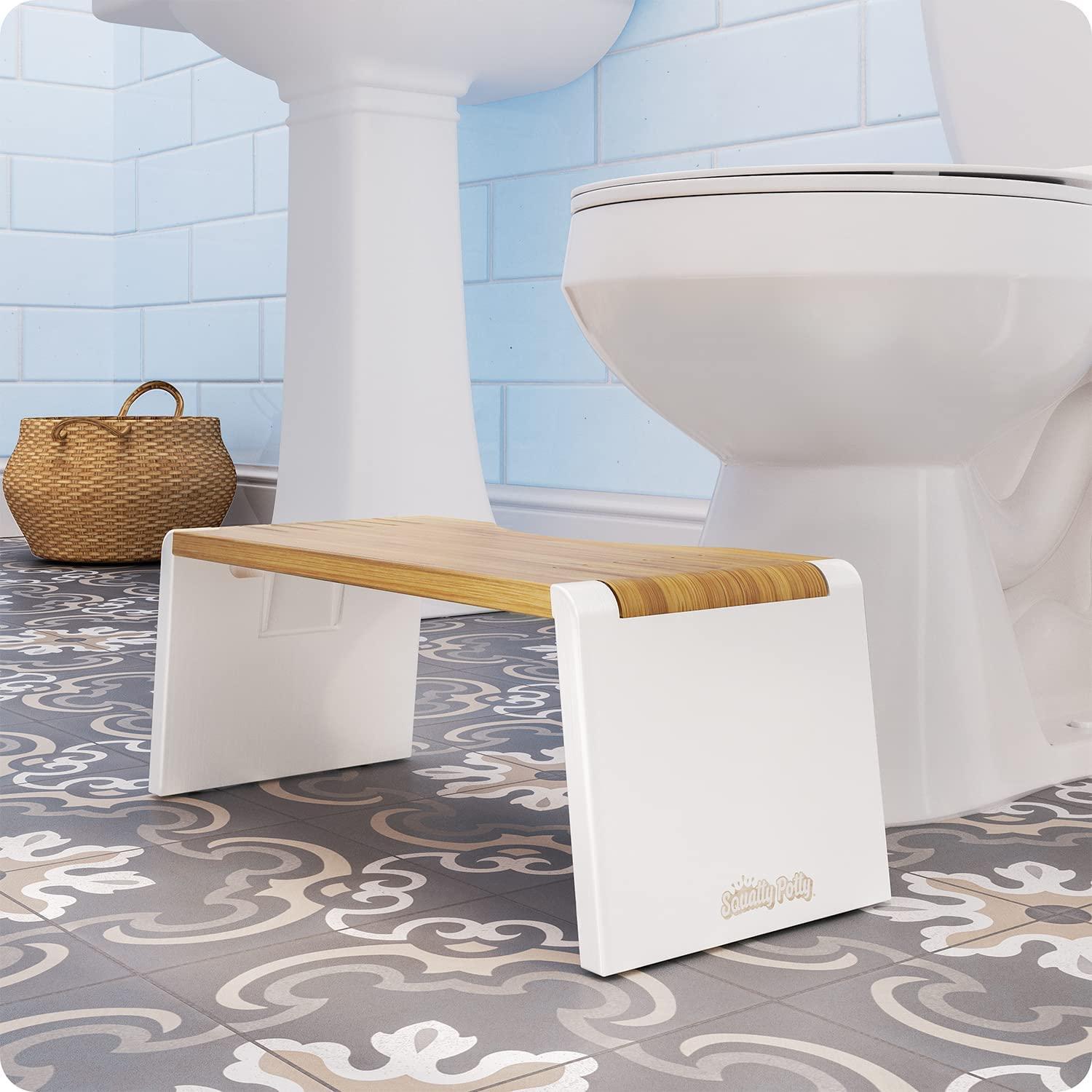 Squatty Potty Stockholm Folding Bamboo Toilet Stool 7 - Collapsible ...