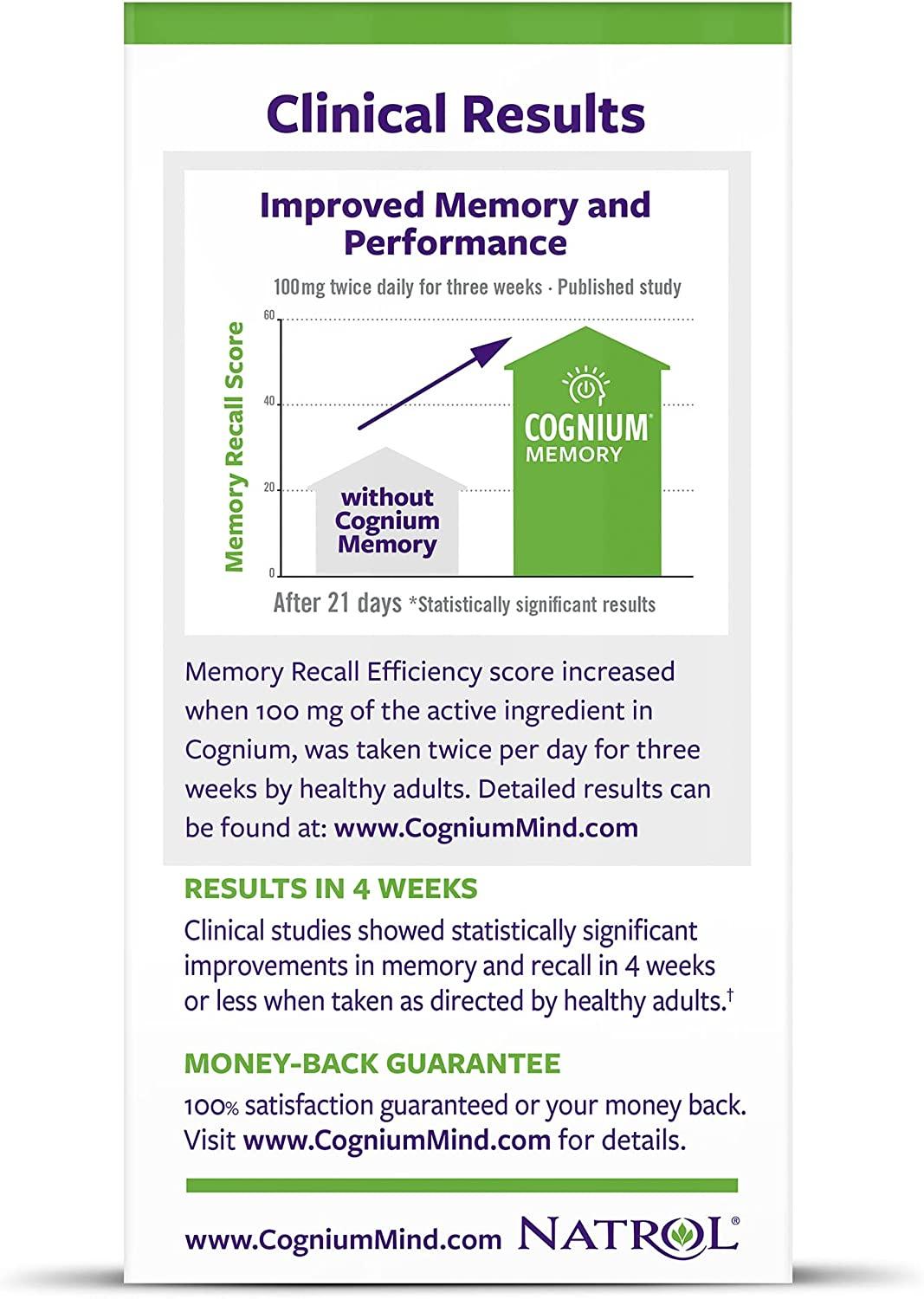 Natrol Cognium Tablets - Memory Support Supplement, 100mg, 60 Count ...