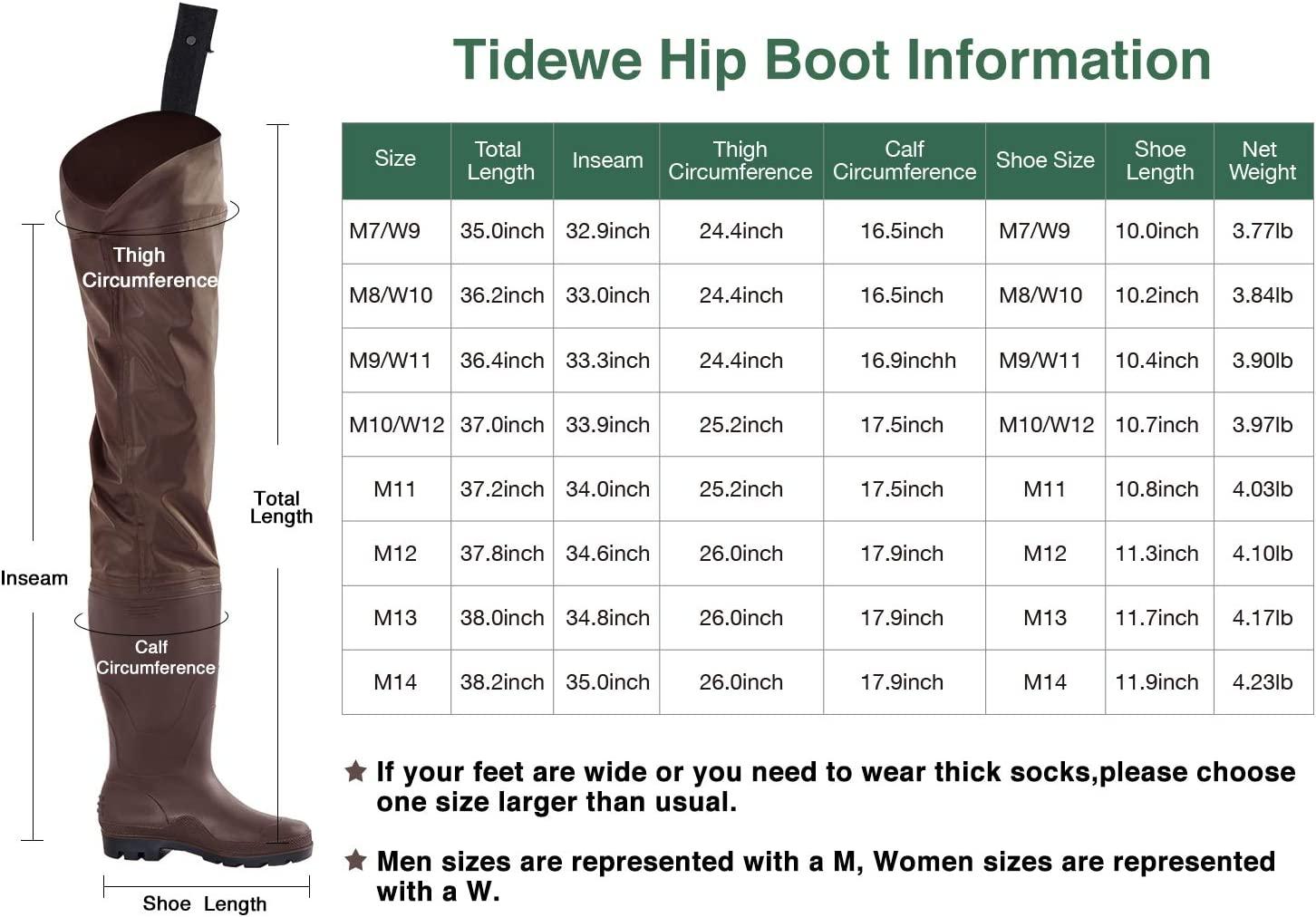 TIDEWE Lightweight Hip Wader for Men and Women - 2-Ply PVC/Nylon ...