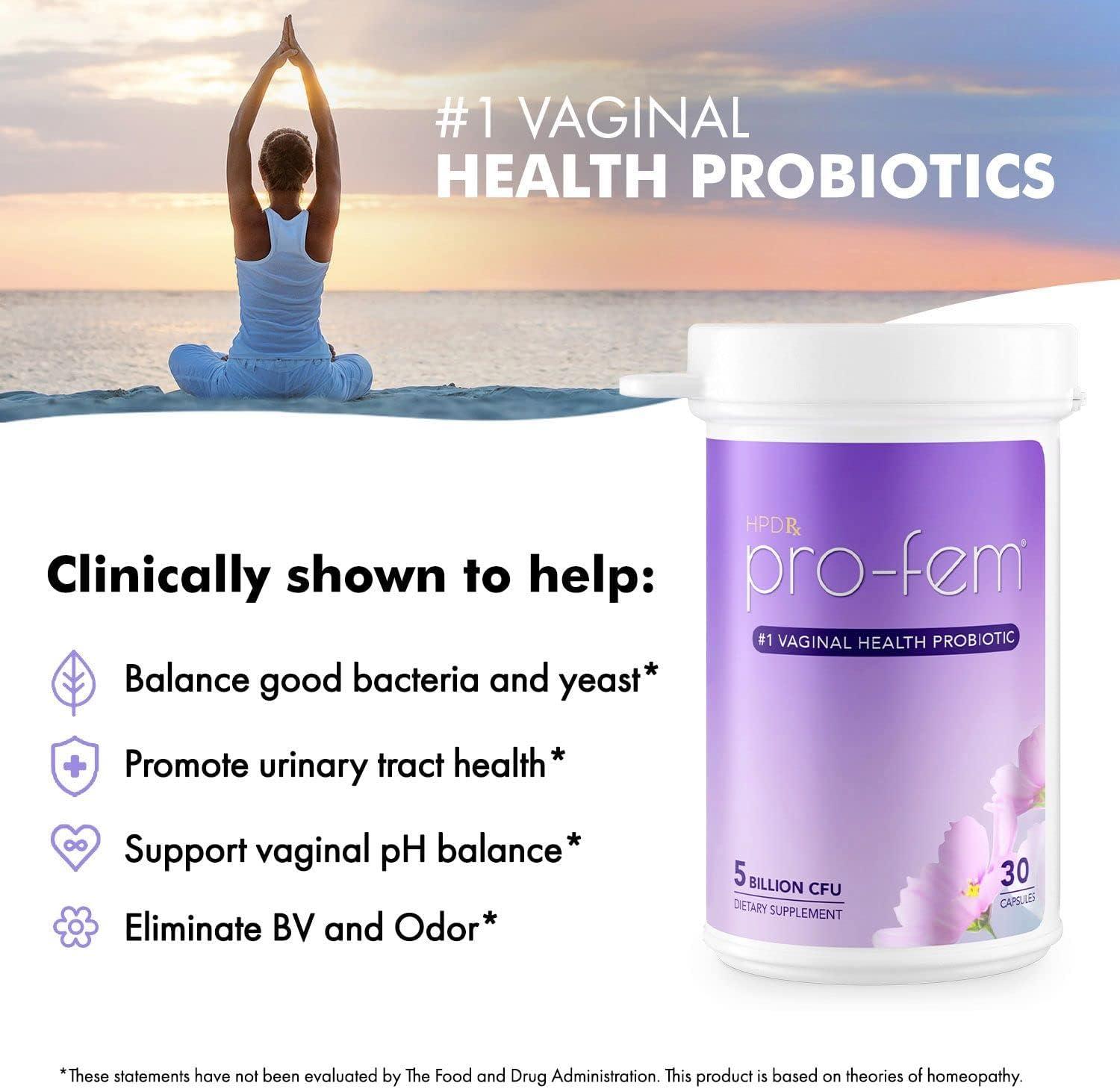 HPD Rx Pro-Fem Vaginal Health Probiotic - Clinically Proven Yeast & PH Balance Support | Buy Now ...