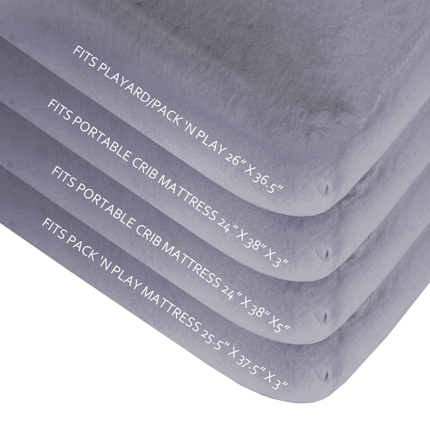 2 Pack Ultra Soft Microfiber Pack and Play Sheets | Portable Playard ...