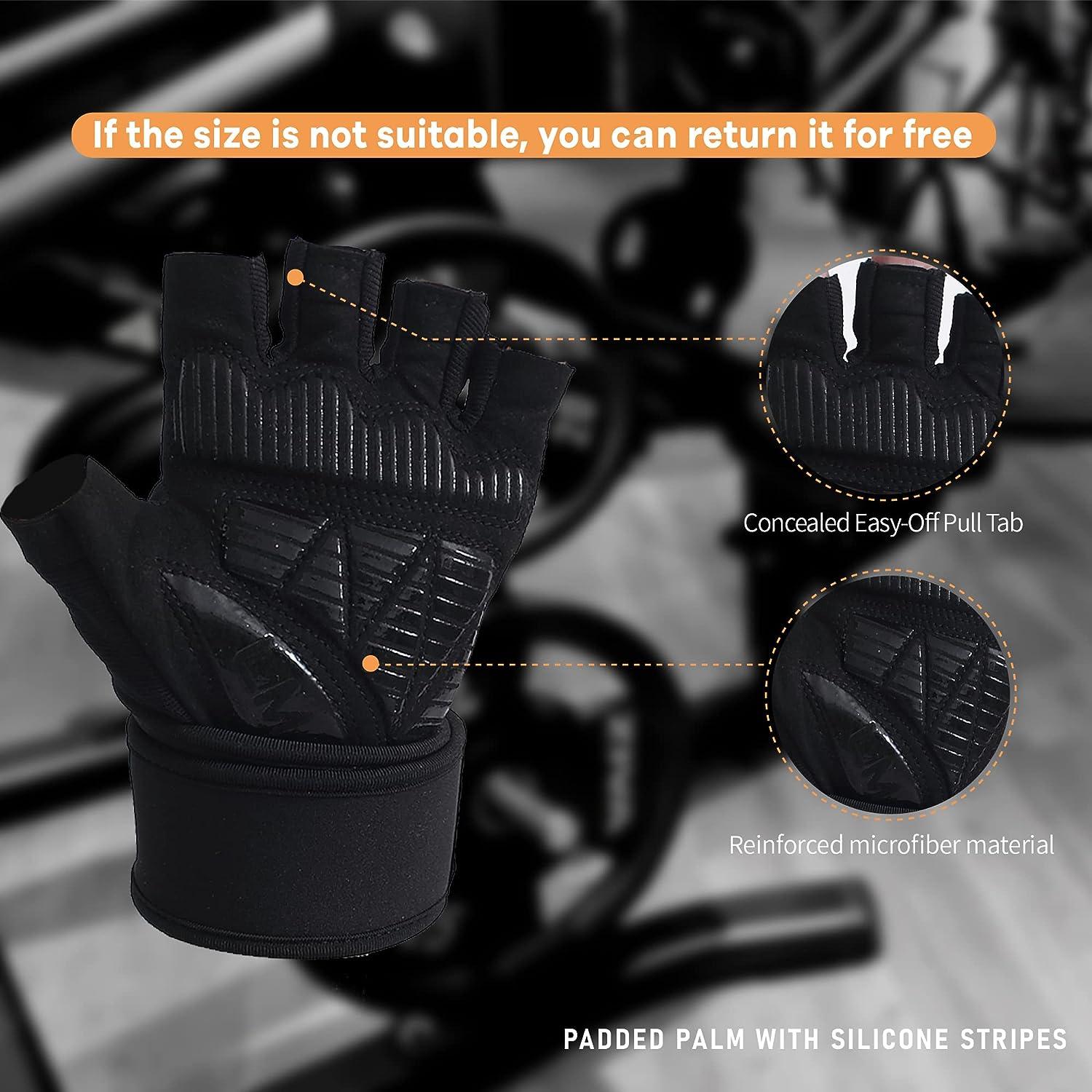 Men's Workout Gloves with Wrist Wrap Support - Full Palm Protection ...