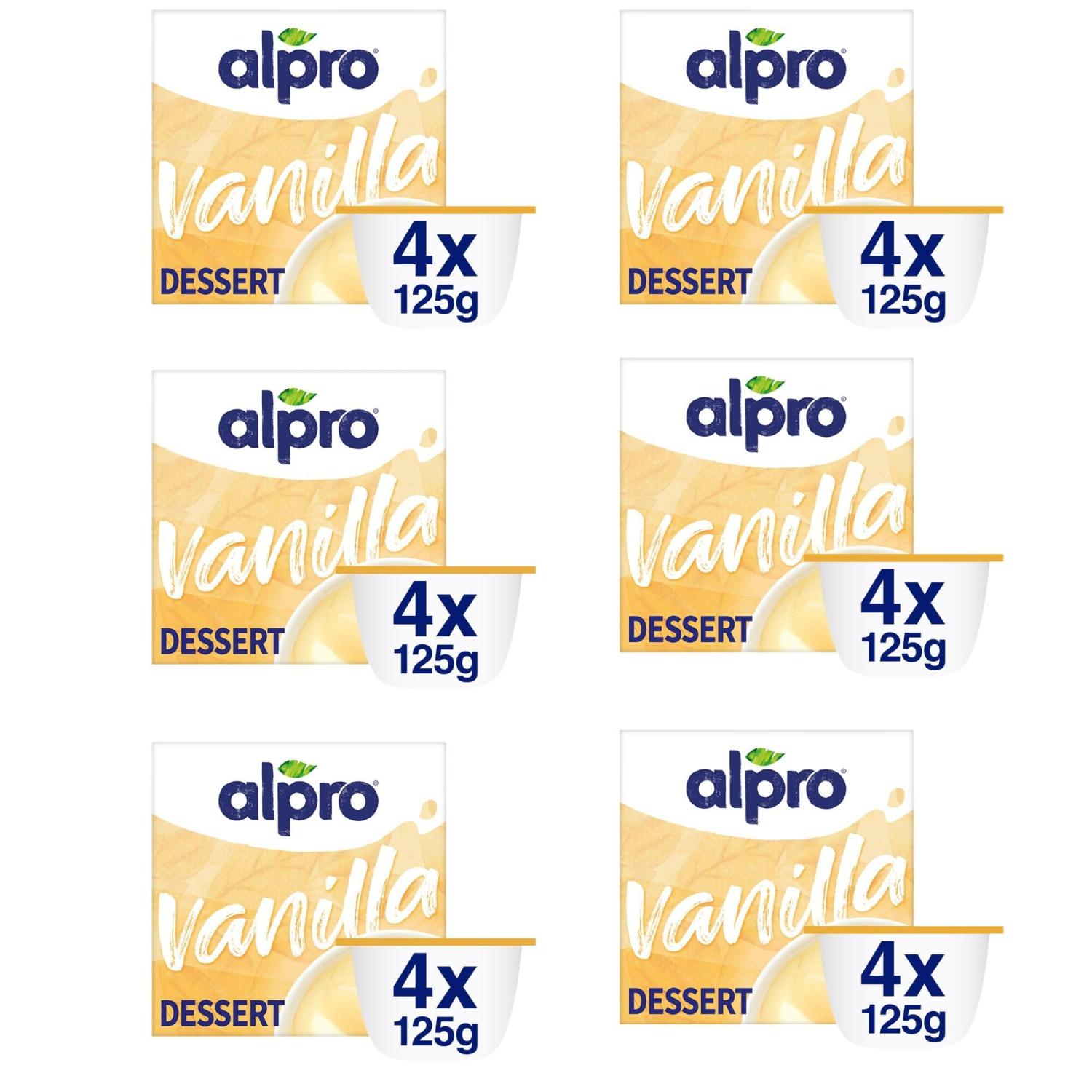 Plant Based Dessert Bundle Containing Alpro Vanilla Soya Dessert 4 x ...