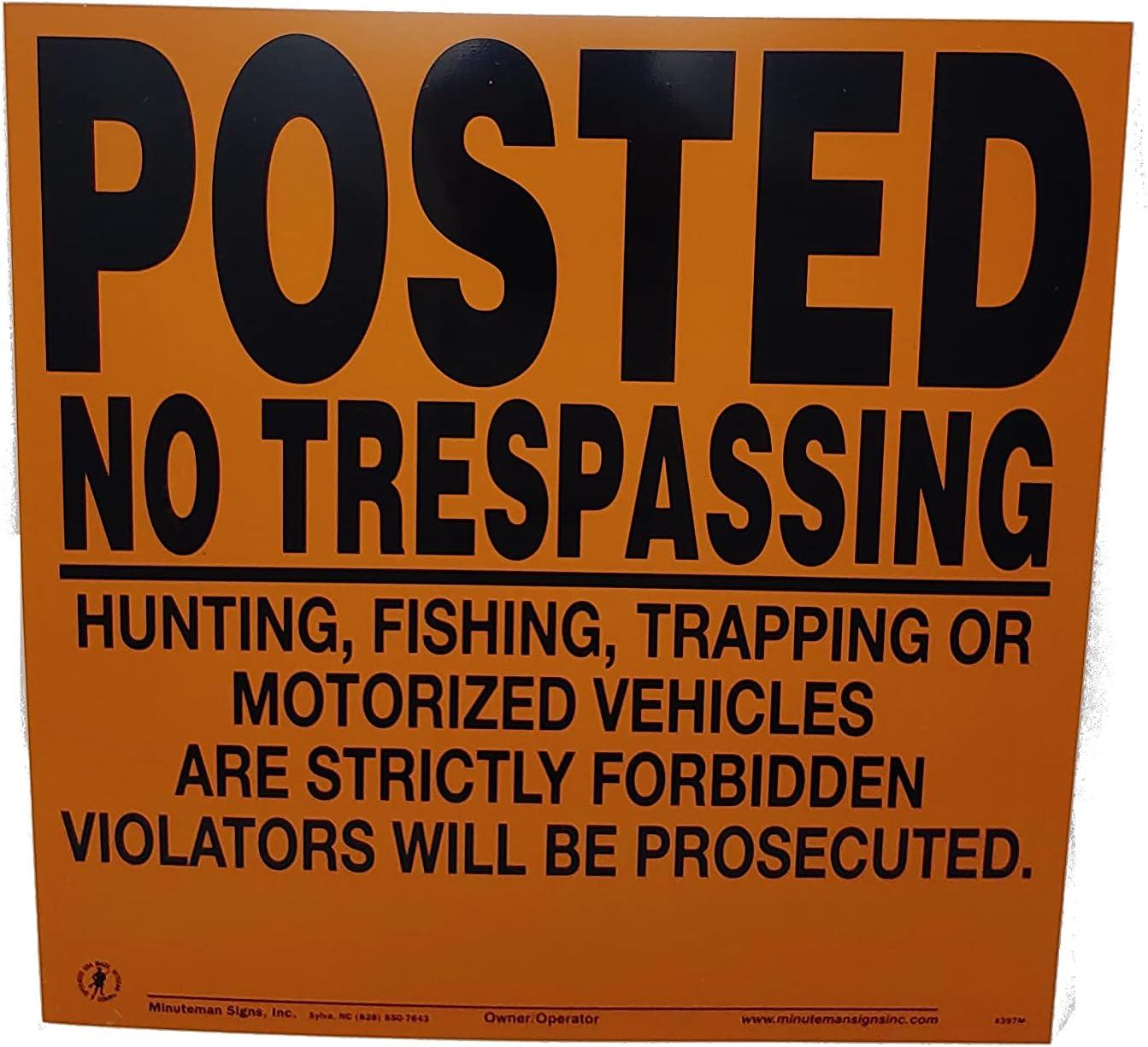 Minuteman Signs Aluminum No Trespassing Motorized Vehicles Signs Bulk ...
