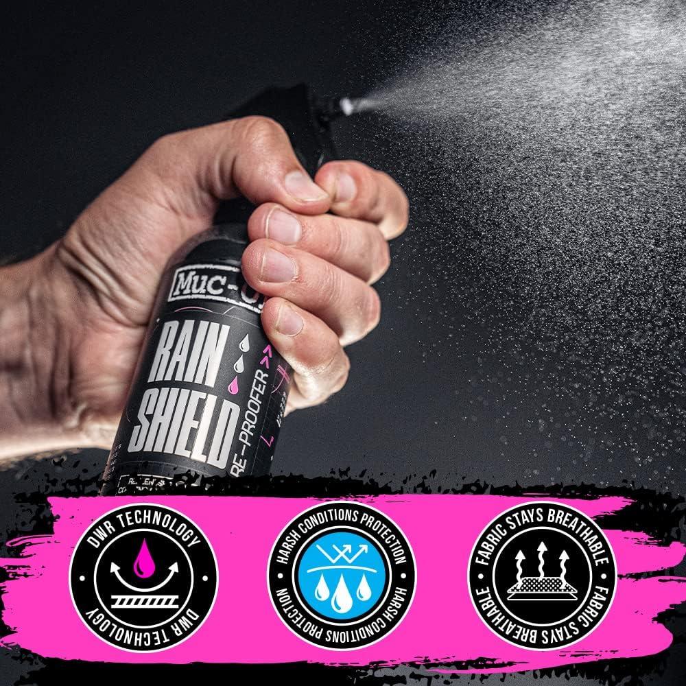 Muc-Off Rain Shield Re-Proofer 250ml - PFC-Free Waterproofer Spray for ...