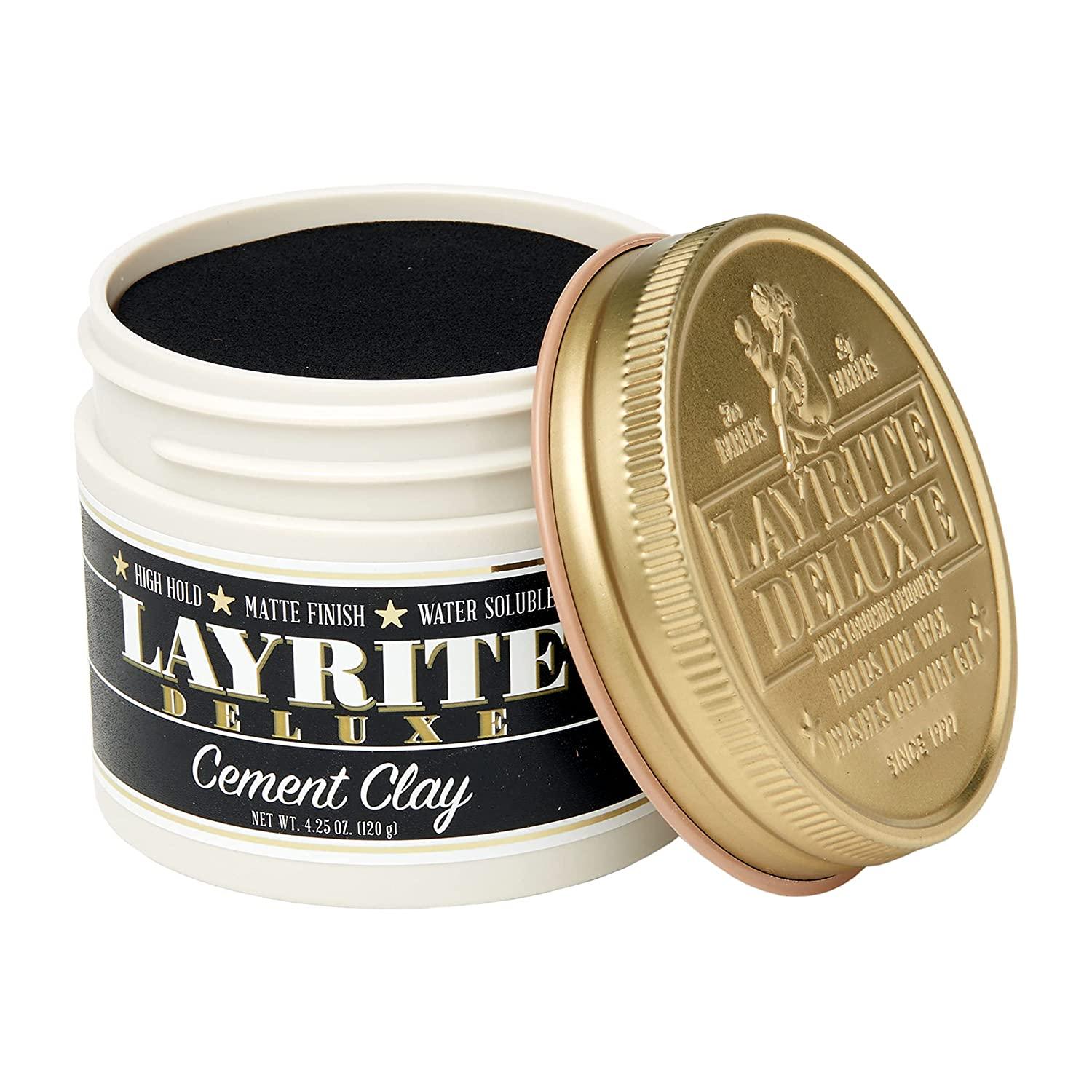 Layrite Cement Clay Mild Cream Soda 4.25oz - Strong Hold Styling Cream ...