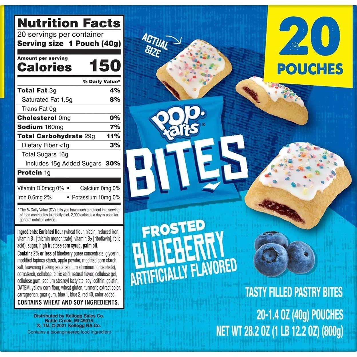 Pop-Tarts Bites 20ct Frosted Blueberry 1.4oz - Delicious Breakfast ...