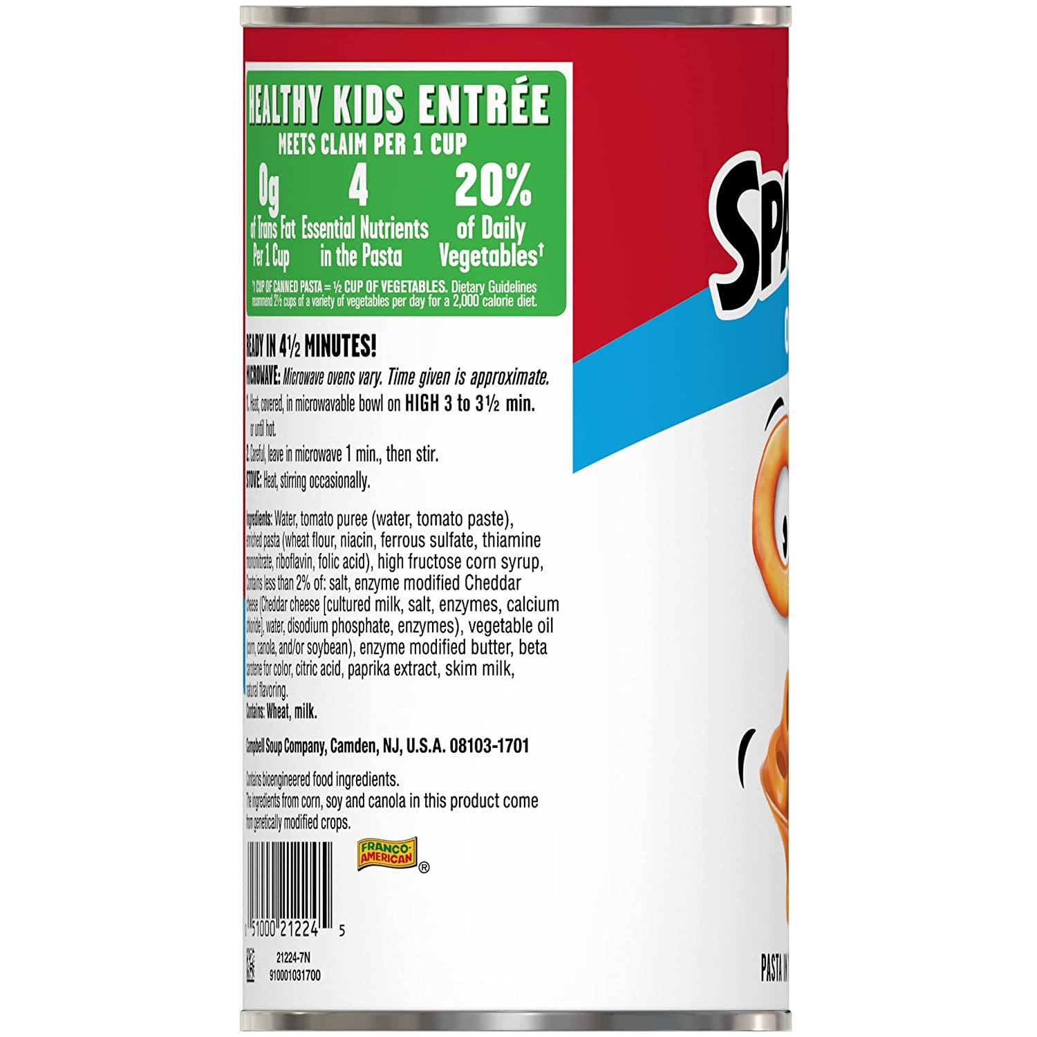 SpaghettiOs Original Canned Pasta 22.4 OZ Can (Pack of 12) - Healthy ...