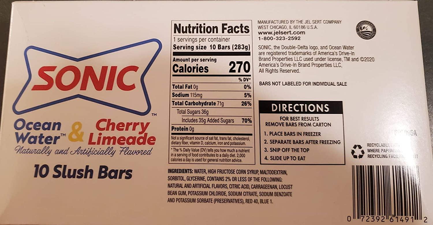 Sonic Freezer Bars - Cherry Limeade Ocean Water Flavor (1 oz.)