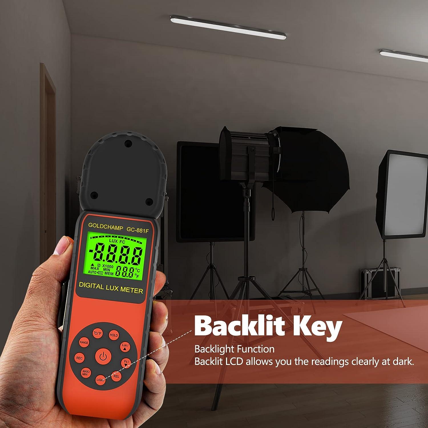 Handheld Digital Illuminance Meter 1400,000Lux Photometer Luxmeter with ...