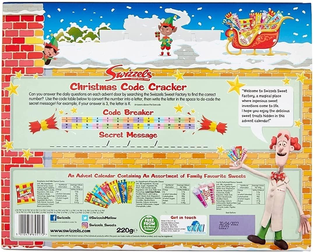 Swizzels Christmas Advent Calendar 220g with a Free Kids Christmas ...