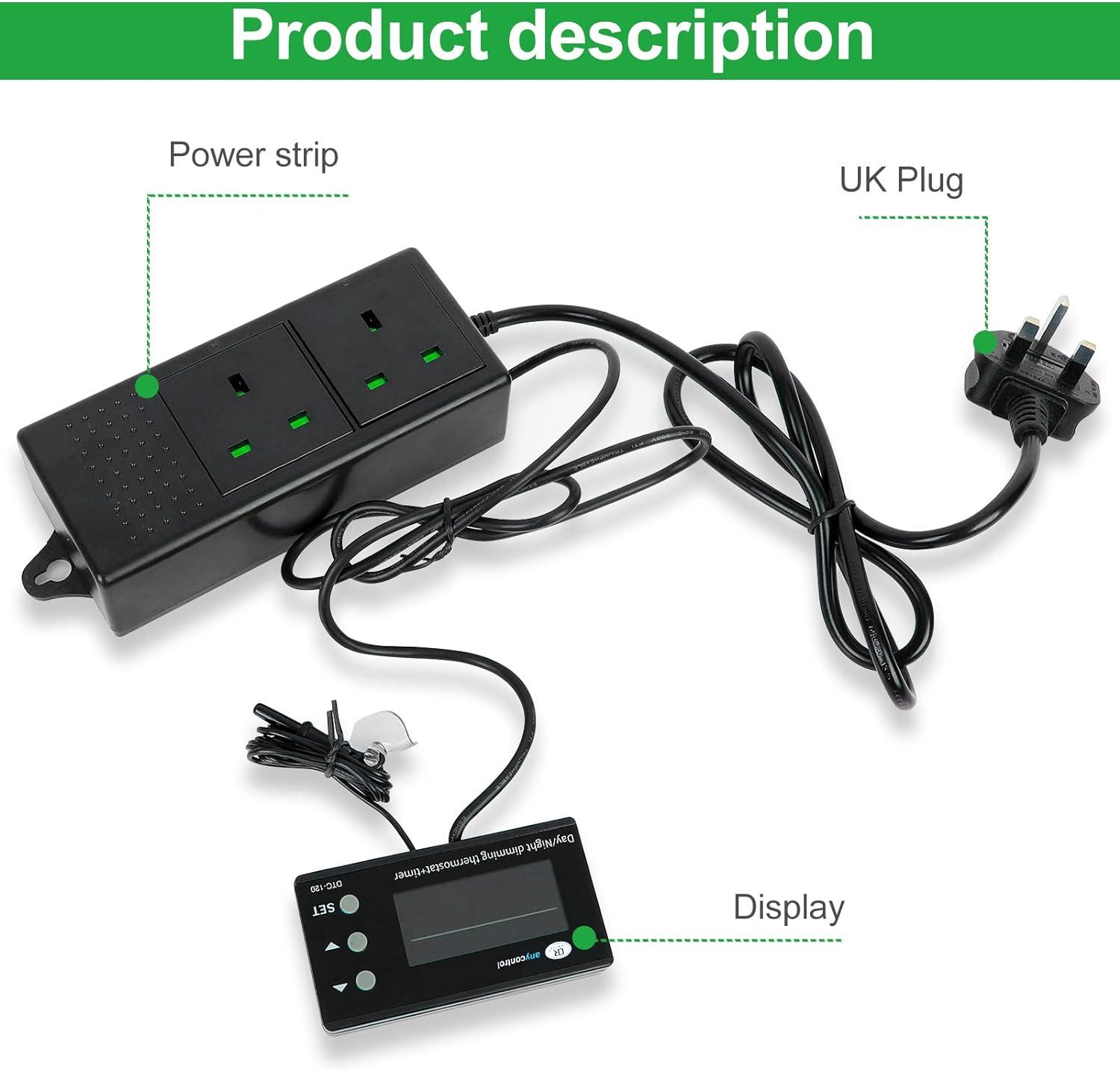 CUSROS PID Day Night Thermostat Dimming Timer Temp Controller Dimmer ...