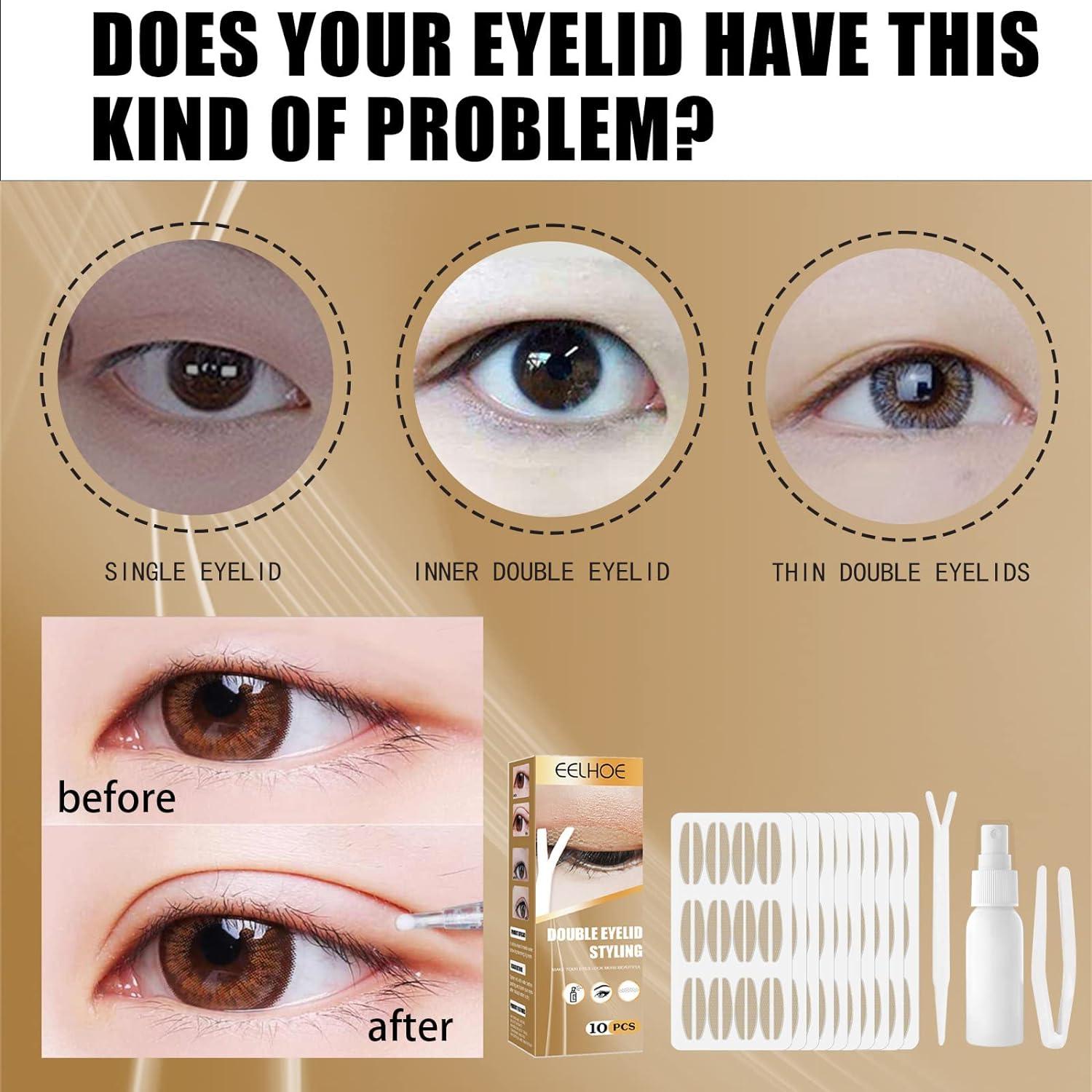 Eyelid Tape for Hooded Eyes 480 pcs Double Eyelid Stickers for Droopy ...