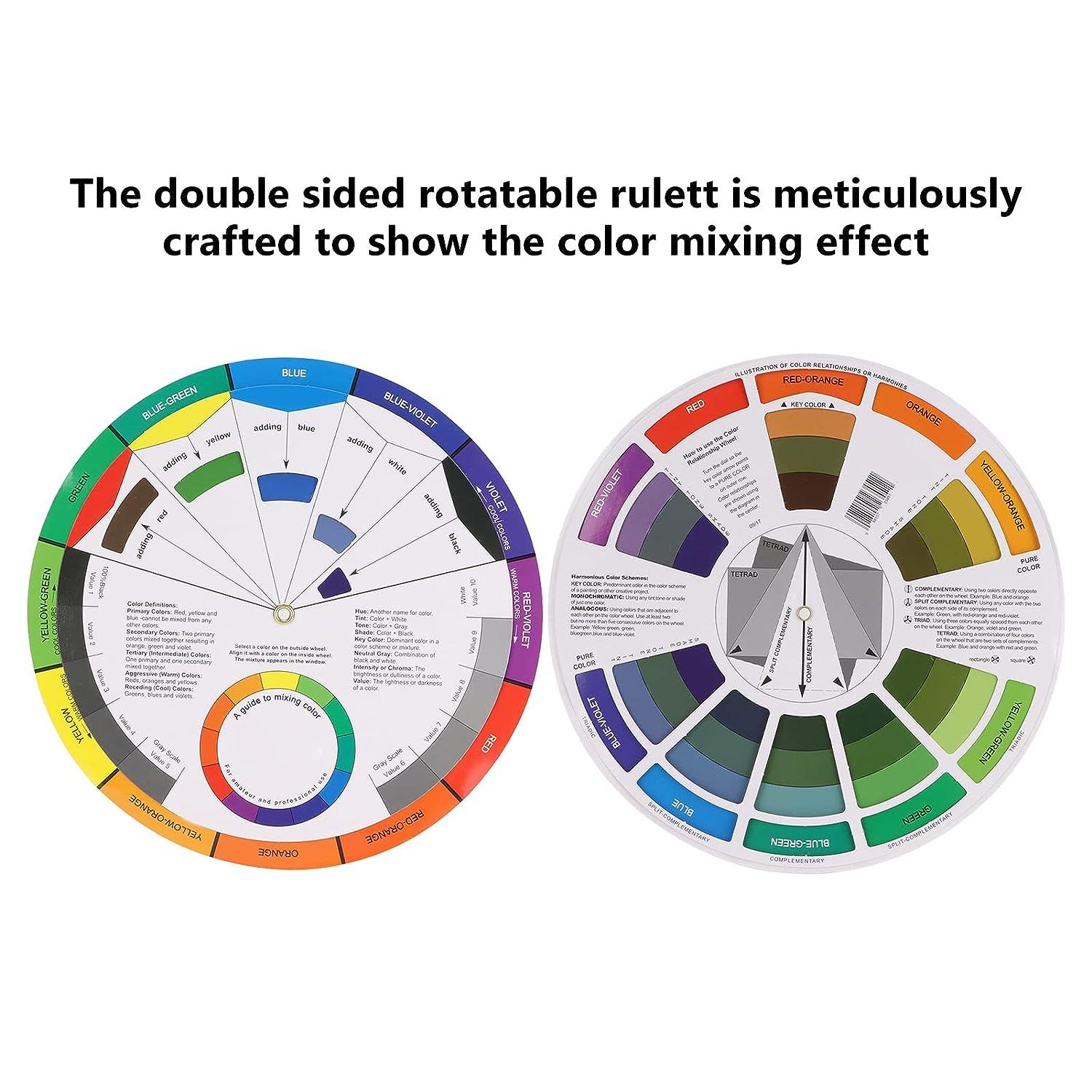 Color Wheel Guide for Art and Makeup Mixing - Creative Chromatic Circle ...