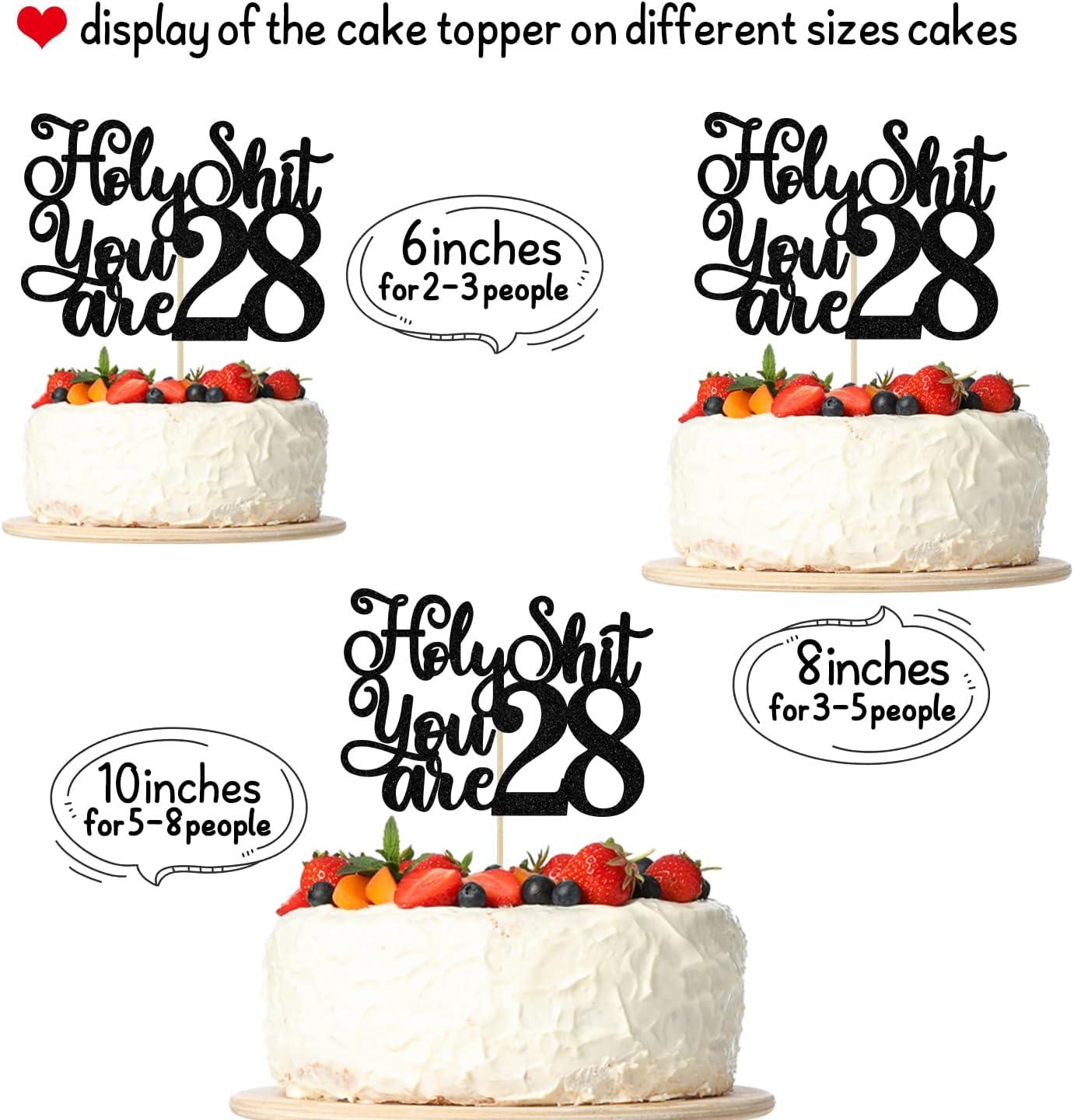 Happy 28th Birthday Cake Topper 28 & Fabulous Cheers to 28 Years Cake ...