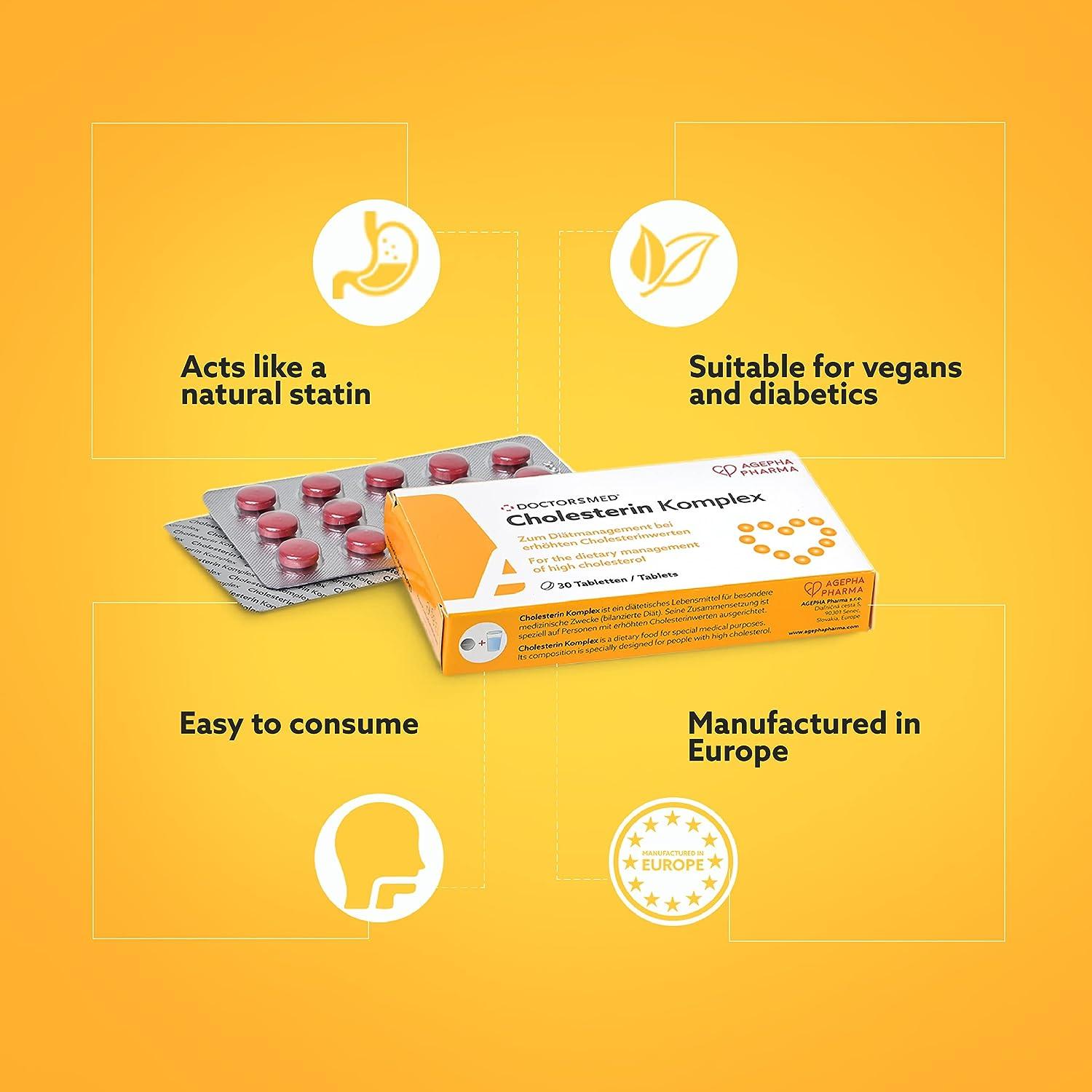 DOCTORSMED Cholesterin Komplex | 30 Vegan Tablets | Maintain ...
