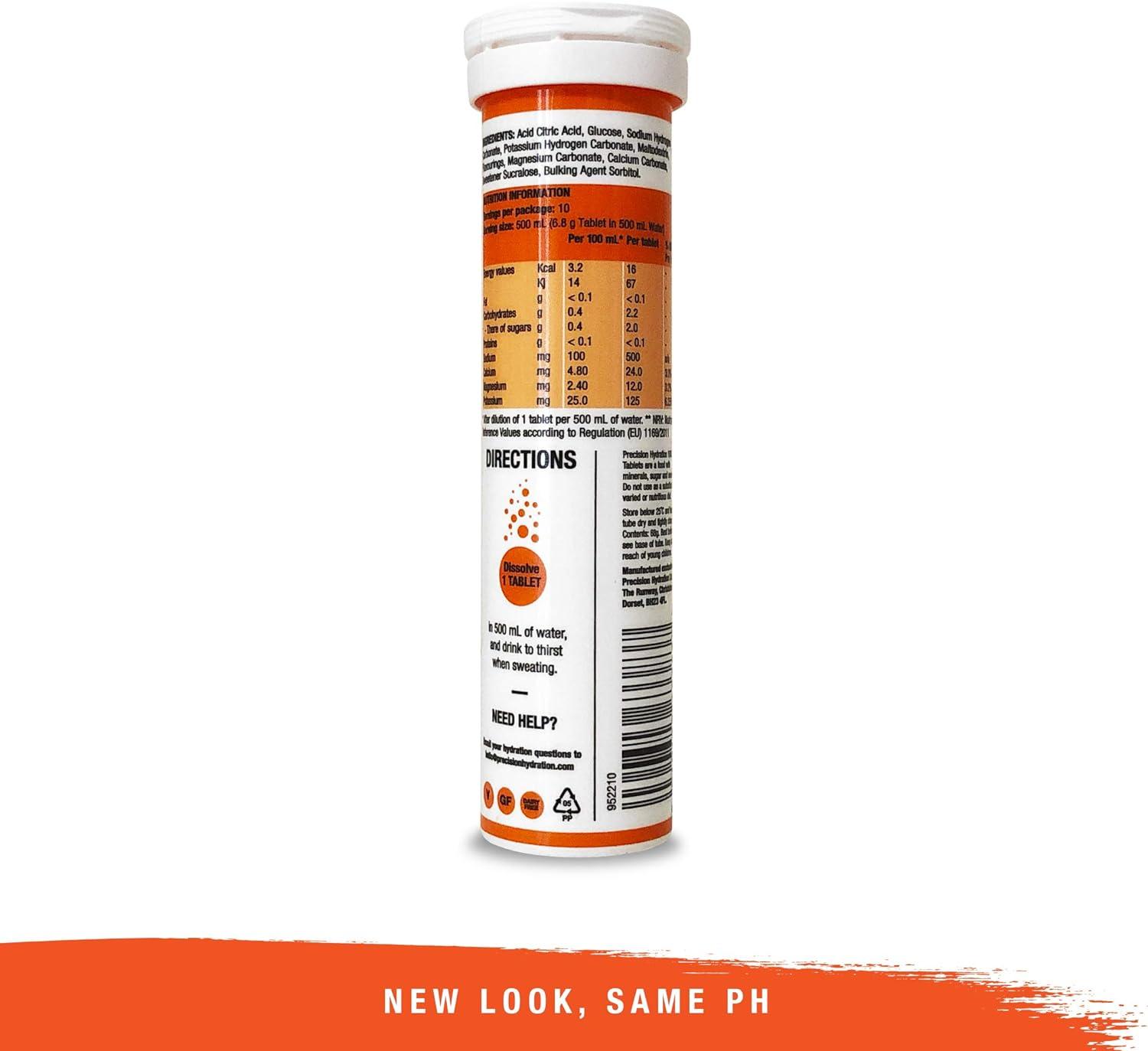 Precision Hydration Lite Electrolyte Drink - Orange Tube 10 Count ...