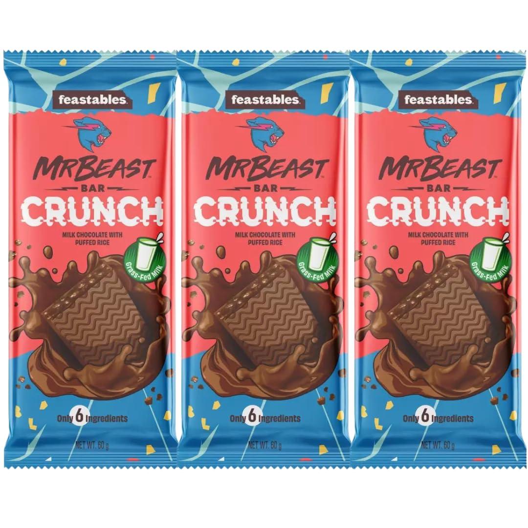 Milk Chocolates Bundle With Feastables Milk Chocolate Crunch Bar 60g (3 ...