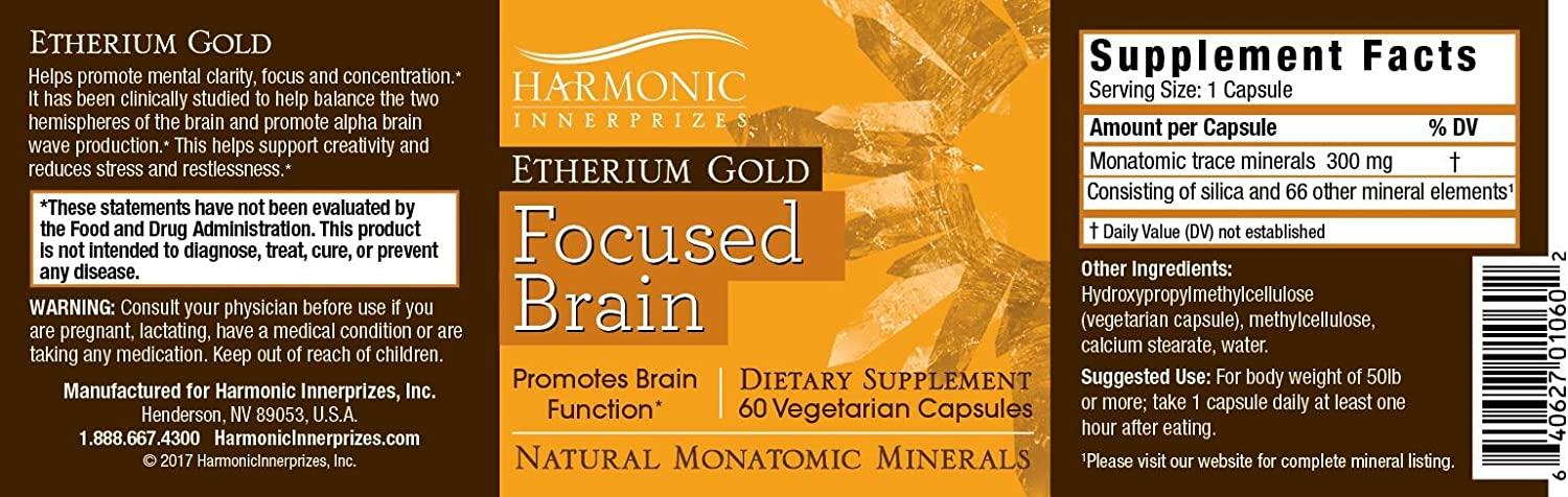 Buy Harmonic Innerprizes Etherium Gold - Focused Brain 60 Veggie ...