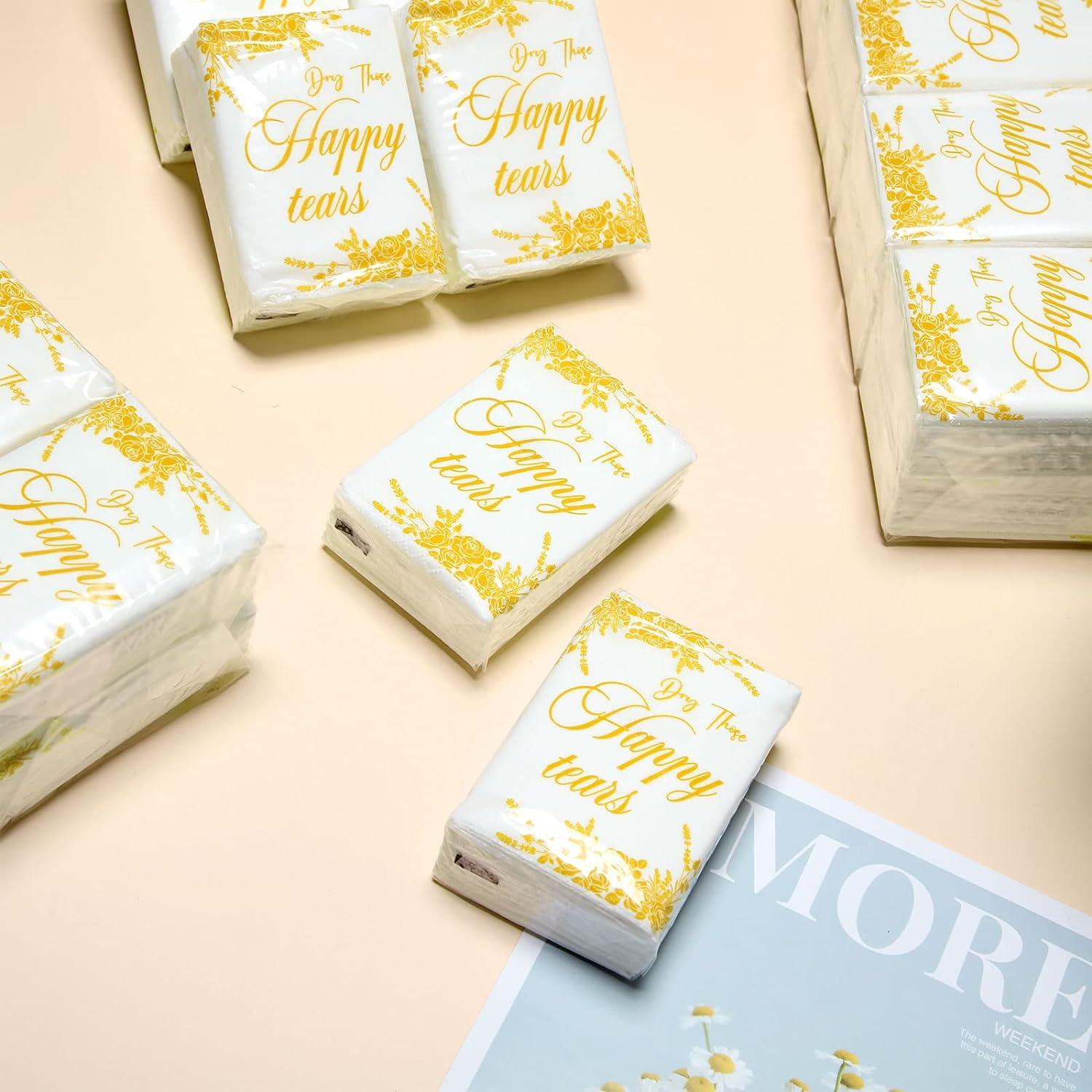 120 Pack Wedding Facial Tissues - Pocket Tissues for Happy Tears ...