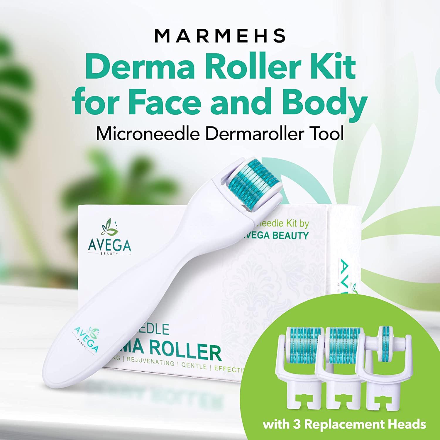 Derma Roller Kit for Face & Body - 0.25mm Microneedle Dermaroller Tool ...
