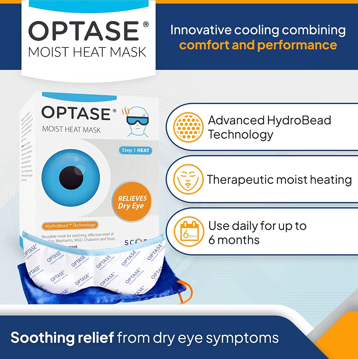 Optase Moist Heat Eye Mask For Dry Eyes Hydrobead Technology Washable And Microwaveable 10