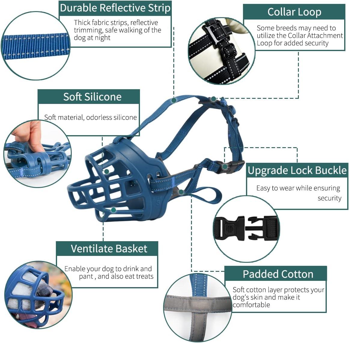 Soft Basket Muzzle for Dogs | Perfect Fit for Small Medium & Large ...
