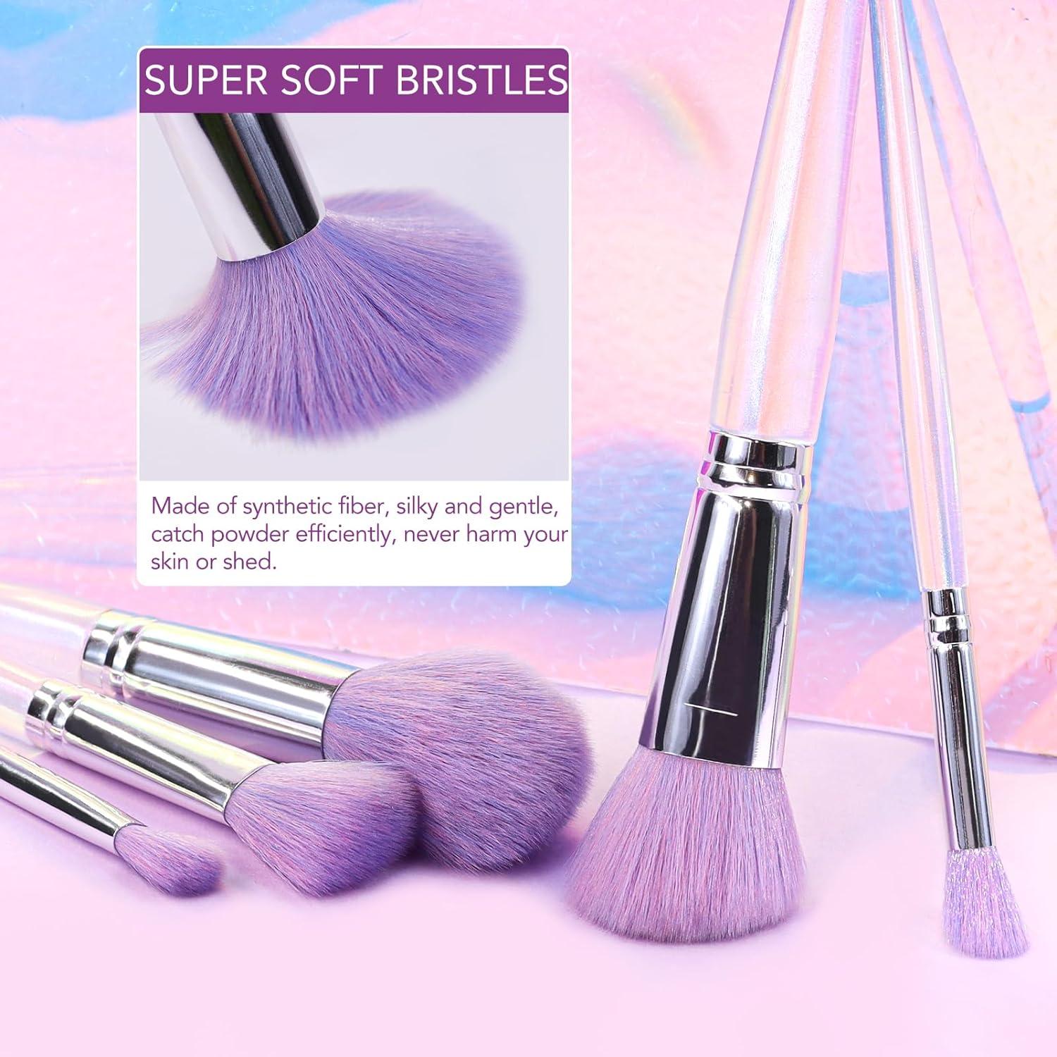 BEAKEY Travel Silicone Makeup Brush Bag 12 Pcs Set | Premium Synthetic ...