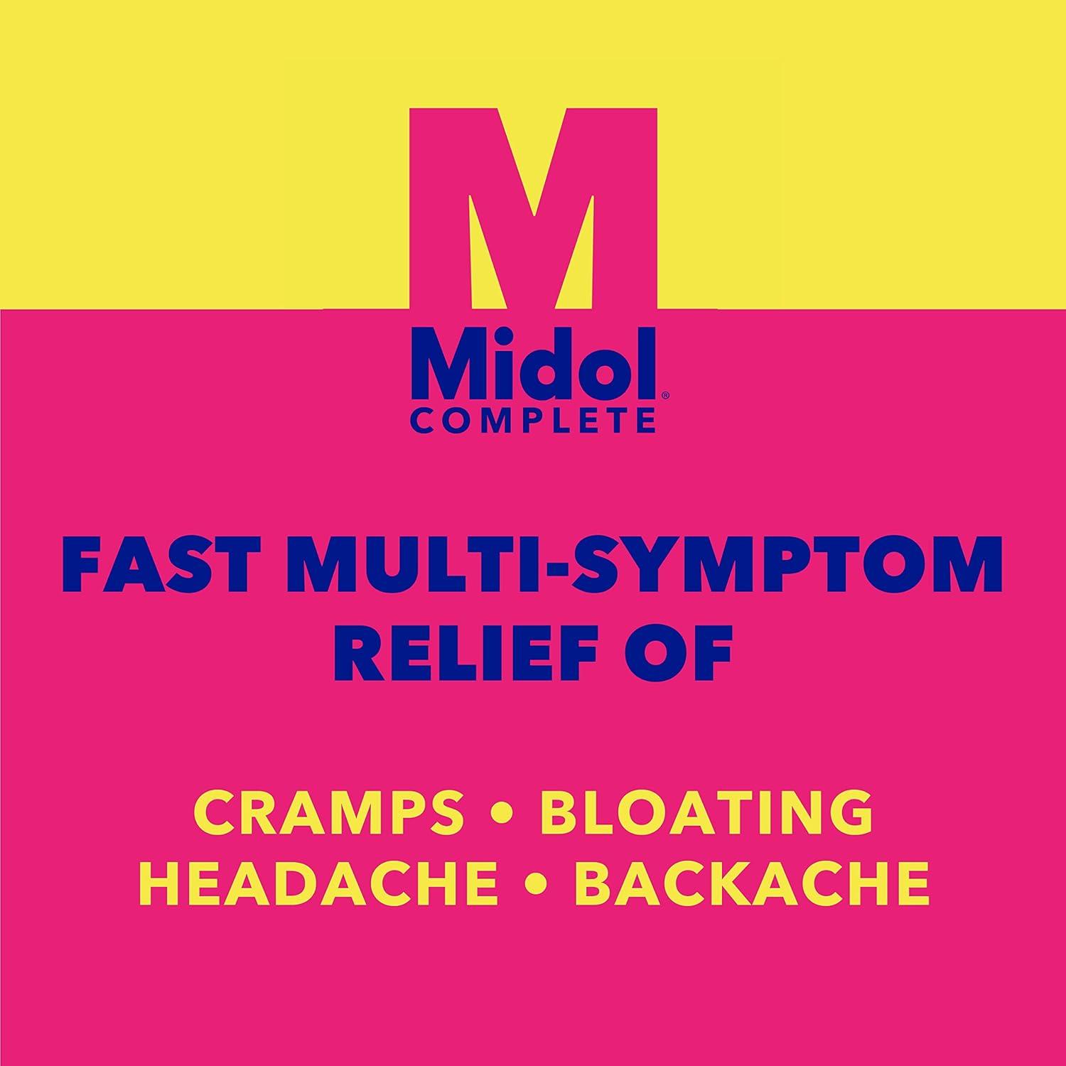 Midol Complete Pain Reliever Fast Multi-Symptom Period pain relief from ...