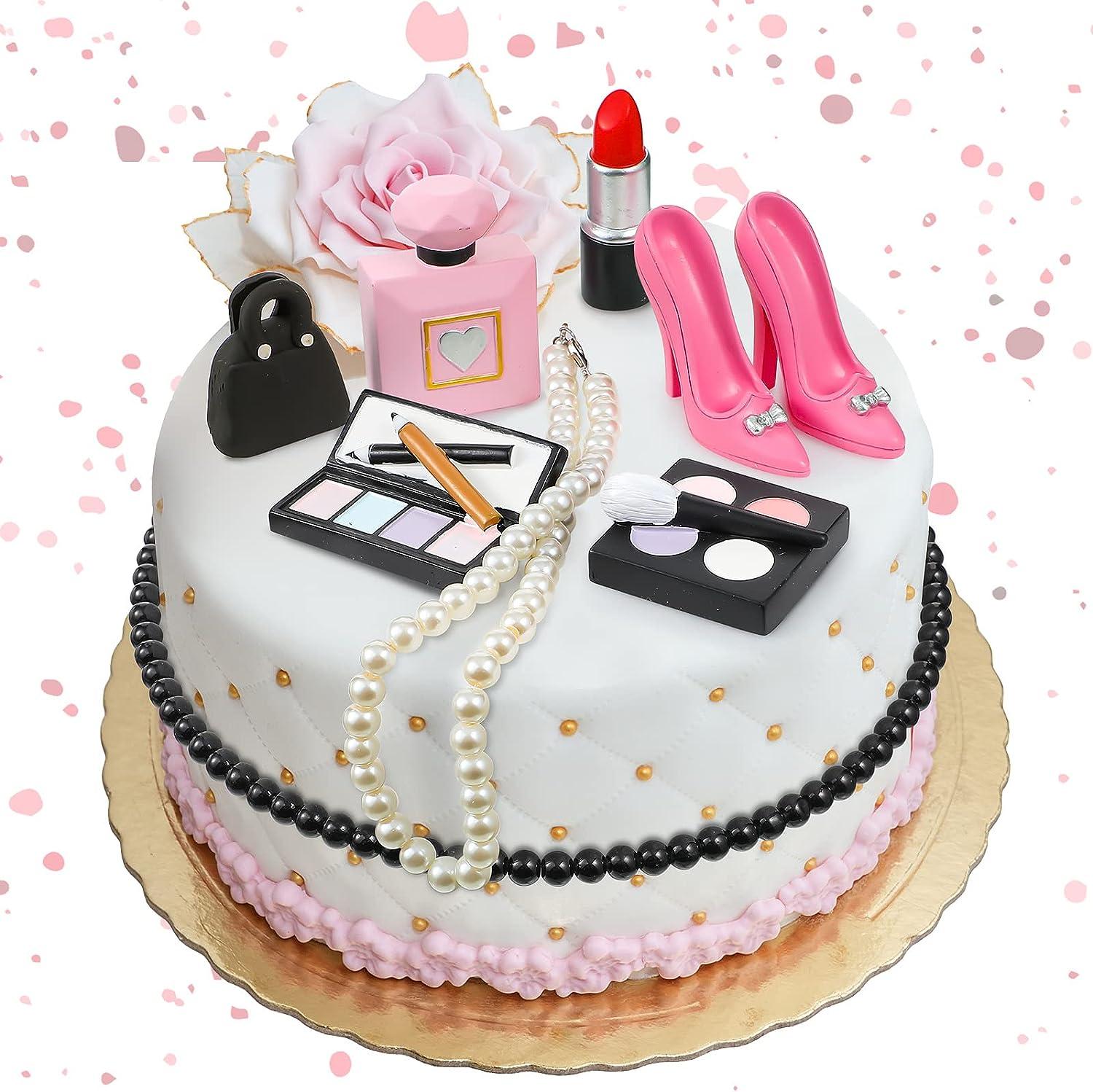 10 Pcs Makeup Cake Topper | Cosmetics Birthday Decorations | 3D Resin ...