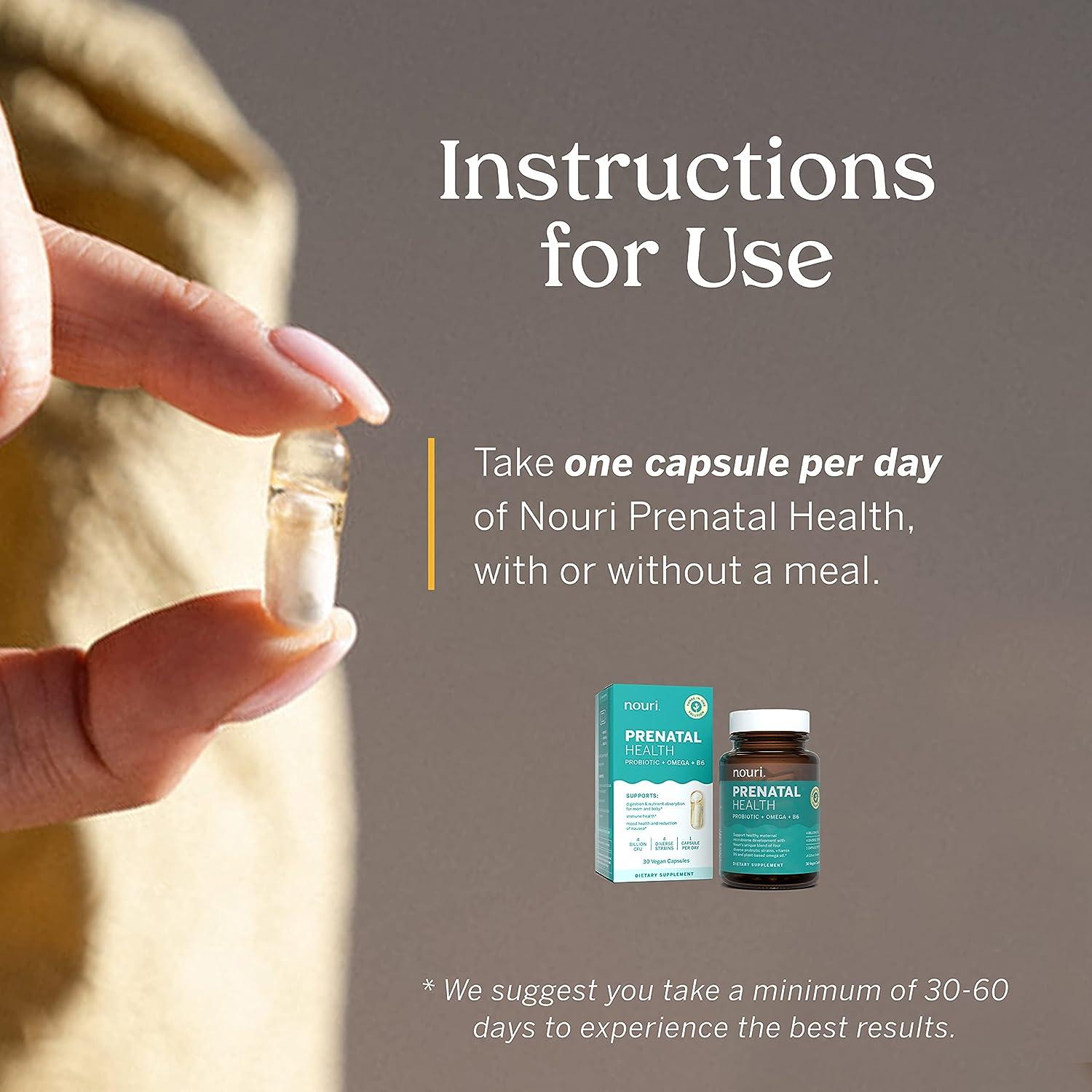 Nouri Prenatal Health Probiotic and Omega Capsules - Digestive and ...