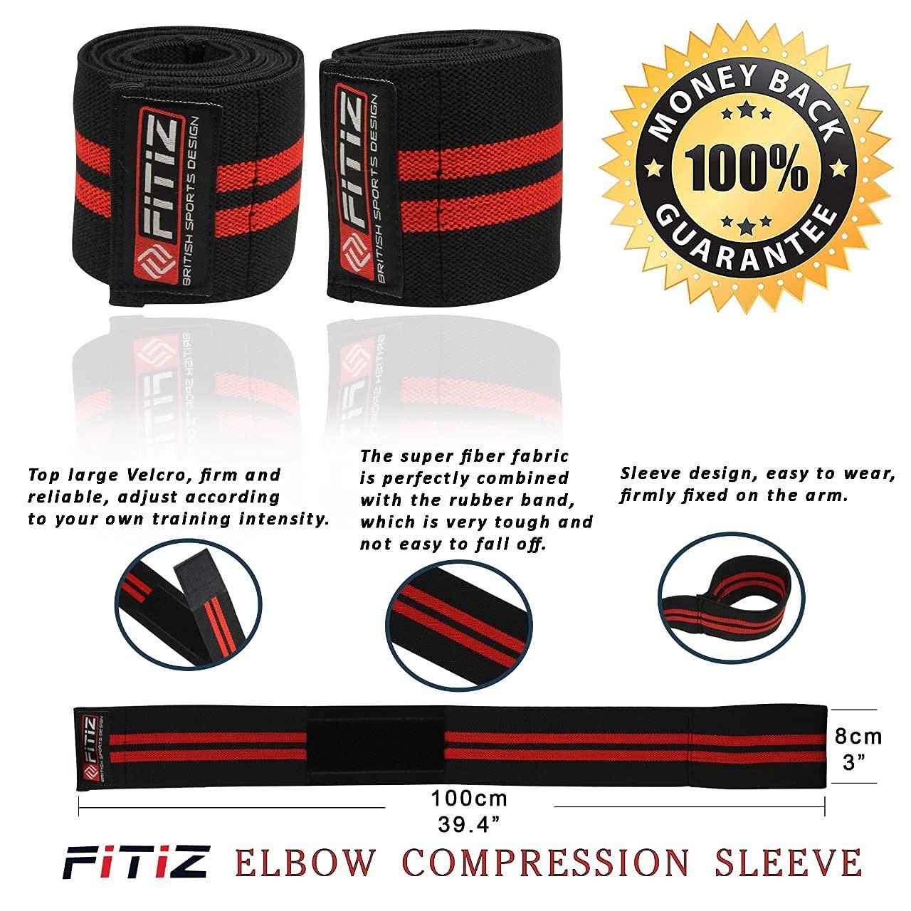 FITIZ Elbow Sleeves - Heavy Duty Weightlifting Wraps for Workout ...