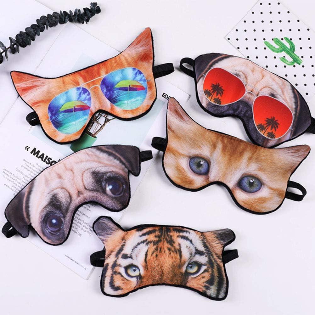 5 Pack Cute Animal Sleep Eye Masks - Soft Plush Blindfolds for Kids ...
