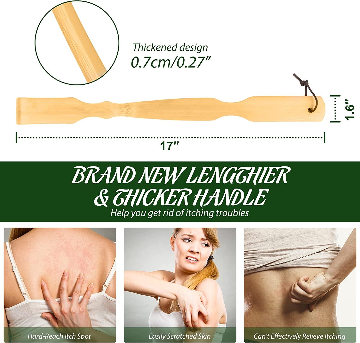 RENOOK Bamboo Back Scratcher - 3 Pack Long Handle for Adults, Women ...