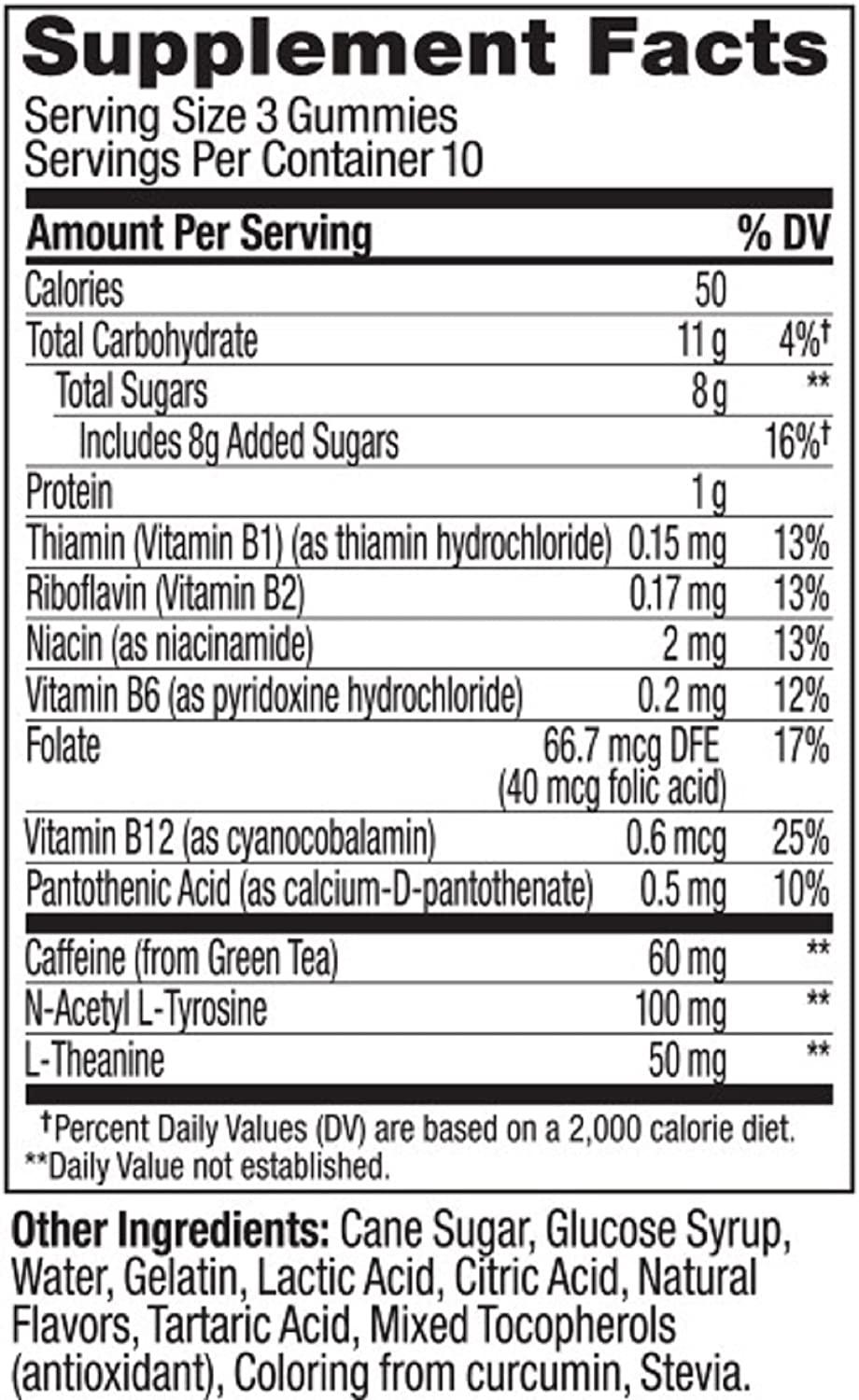 OLLY Swift Energy Gummy - Caffeine from Green Tea, B Vitamins, L ...