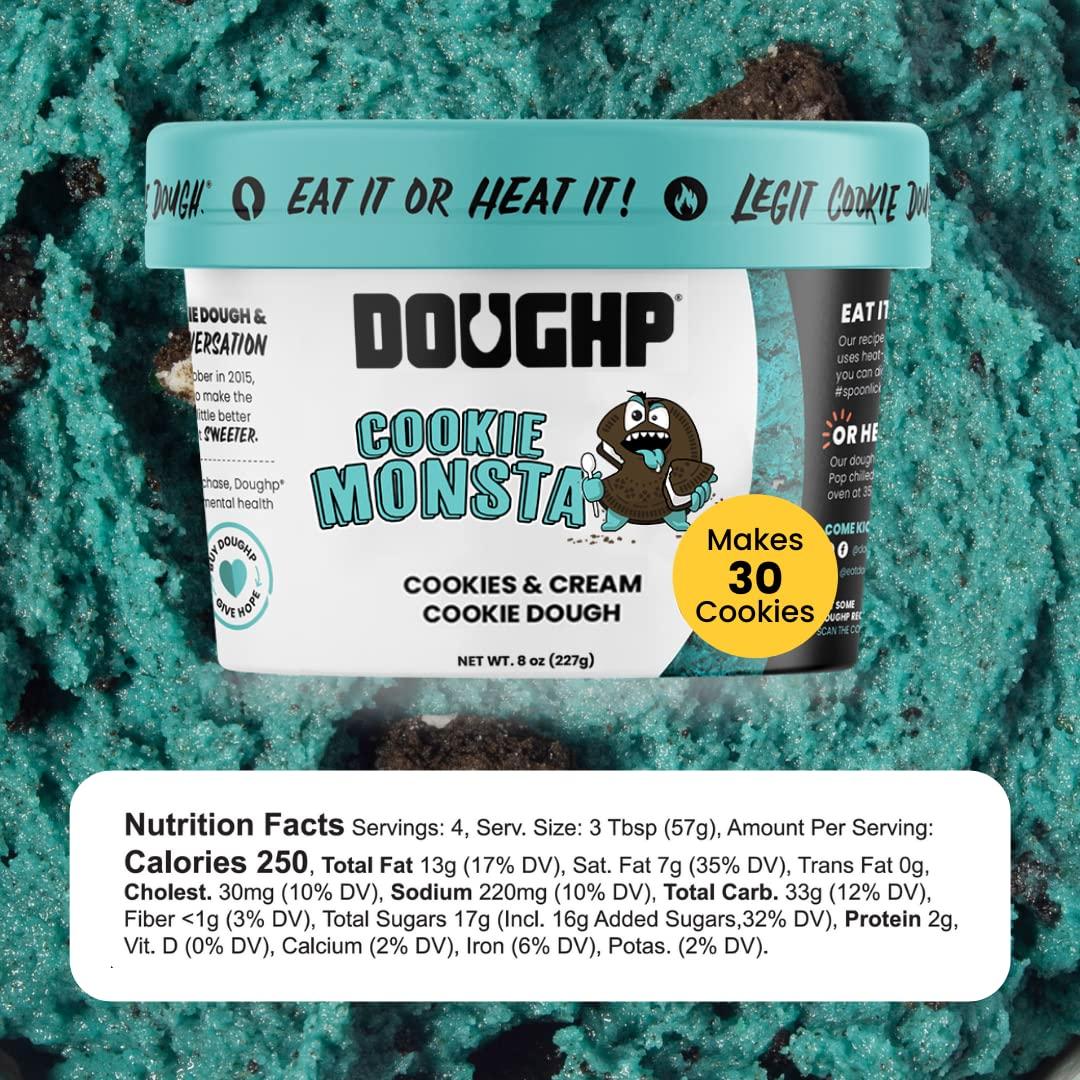 Doughp Chocolate Lovers Pack: Edible & Bakeable Cookie Dough | Made ...