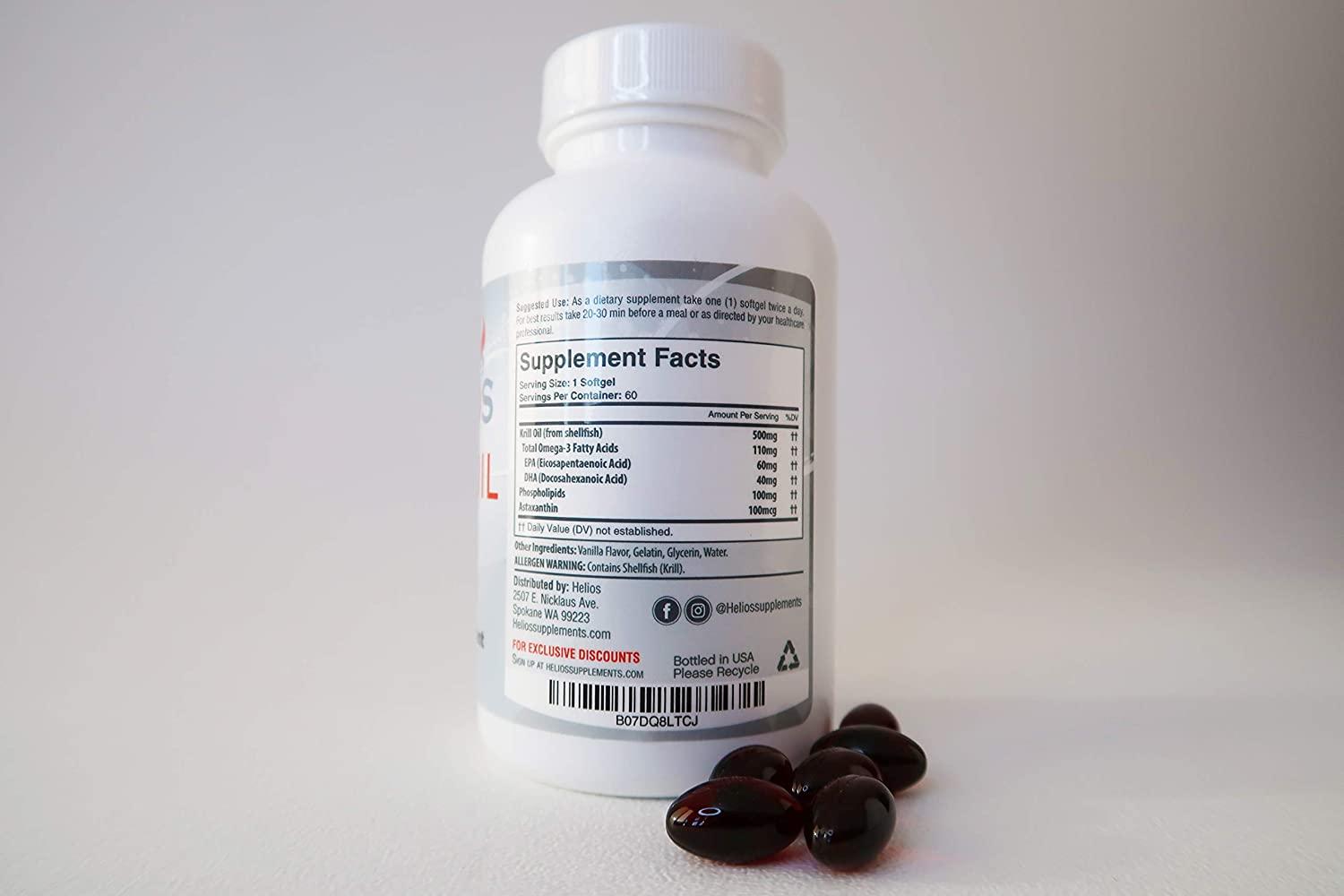 Helios Organic Wild Caught Krill Oil Supplement with Astaxanthin ...