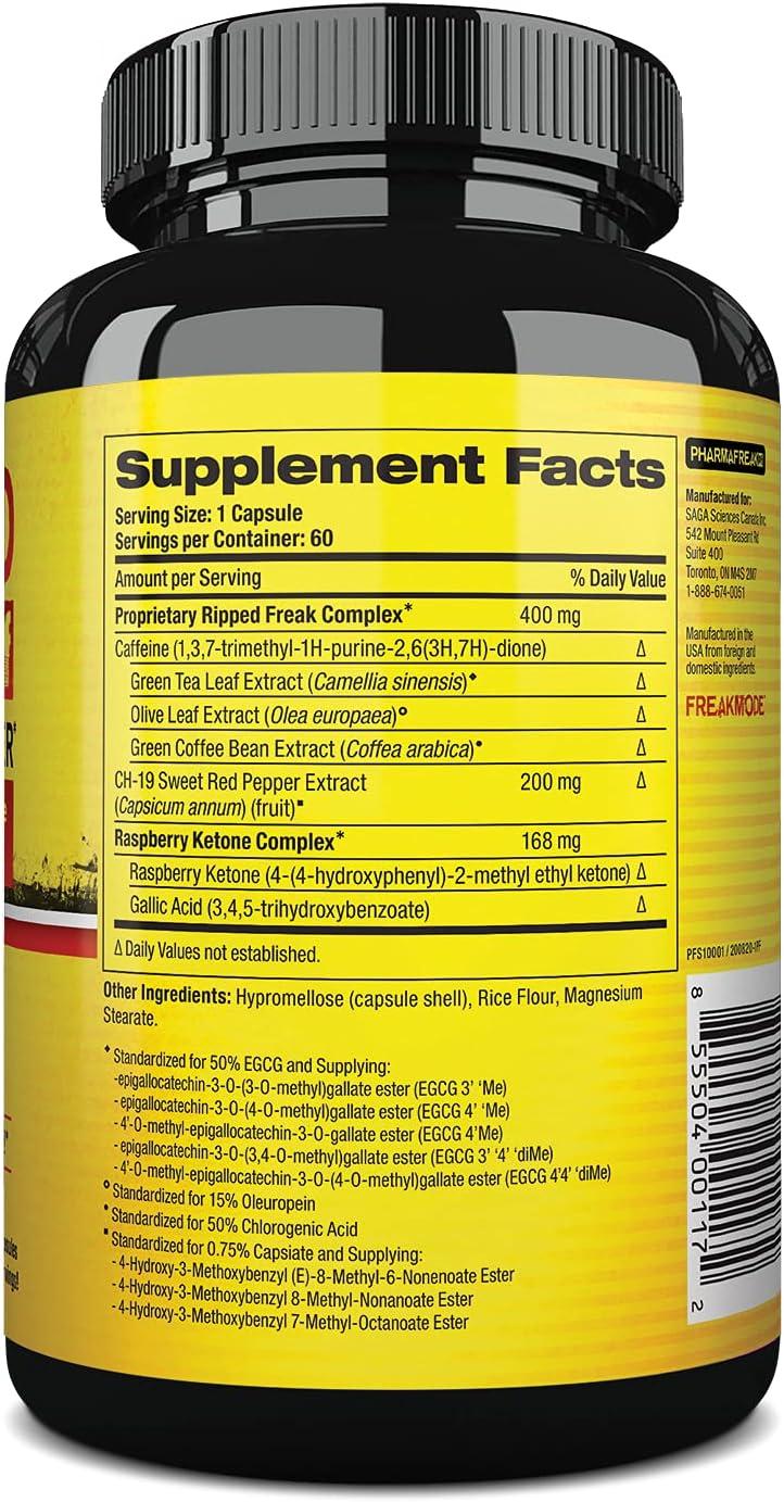 Pharmafreak Ripped Freak 60ct - Hybrid Fat Burner V.1 - Made in USA ...