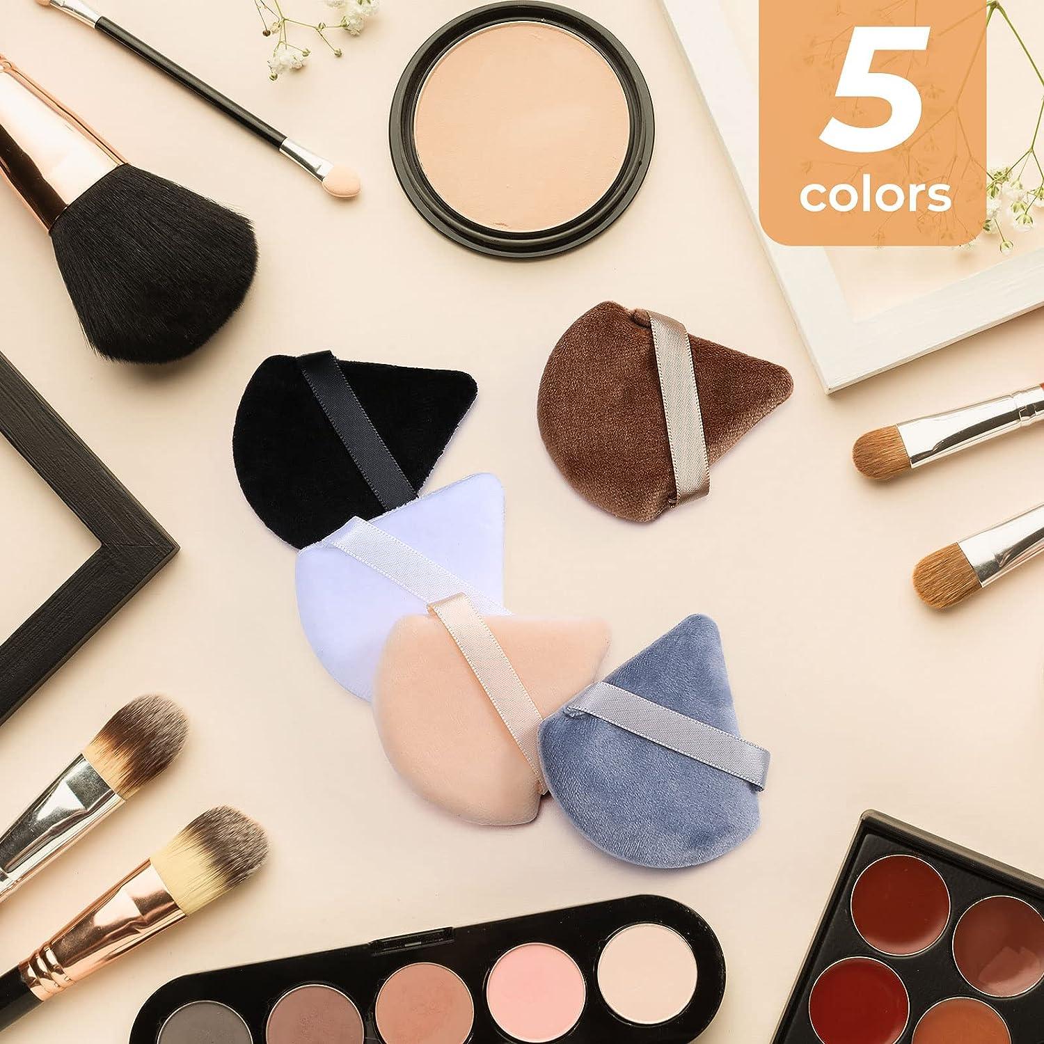 30 PCS Soft Triangle Makeup Puffs with Ribbon Handle - Cosmetic ...