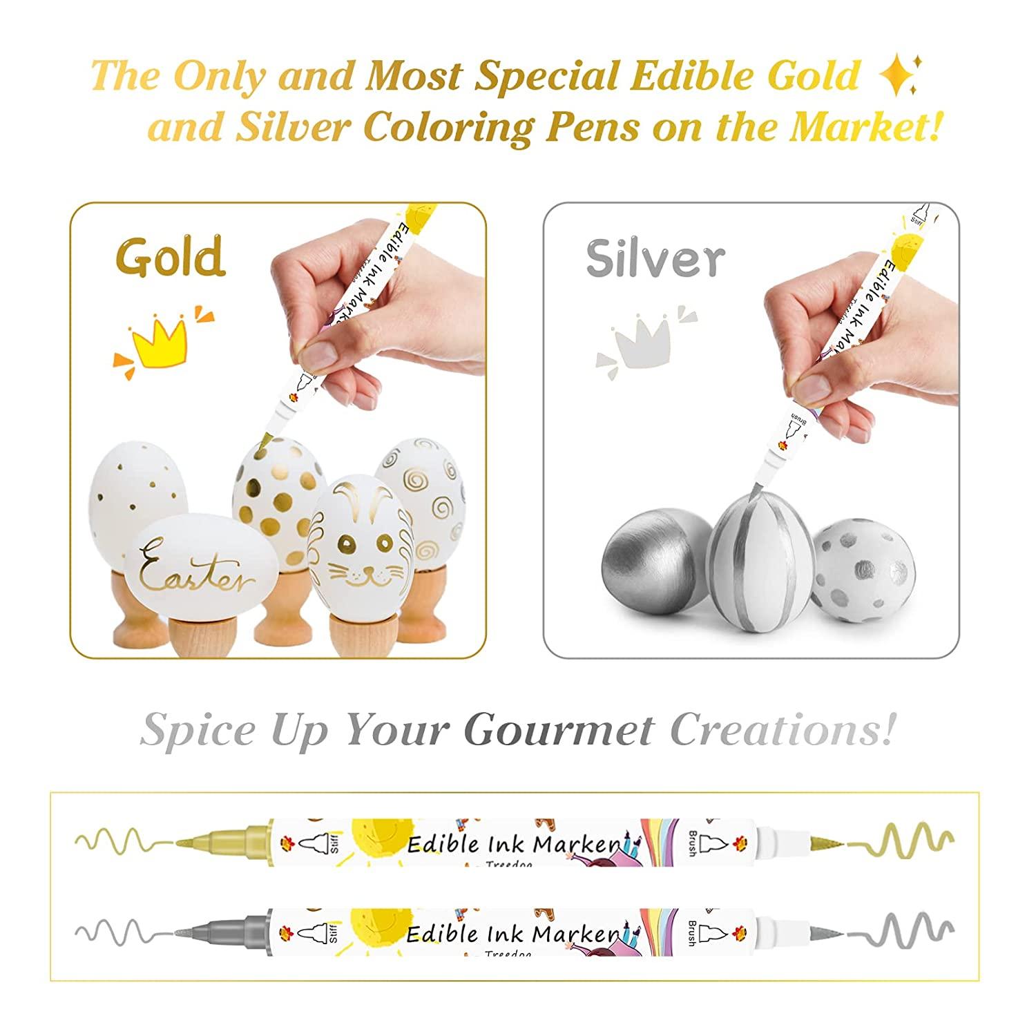 Food Coloring Marker Pens 12Pcs - Dual Sided Edible Markers for Cake ...