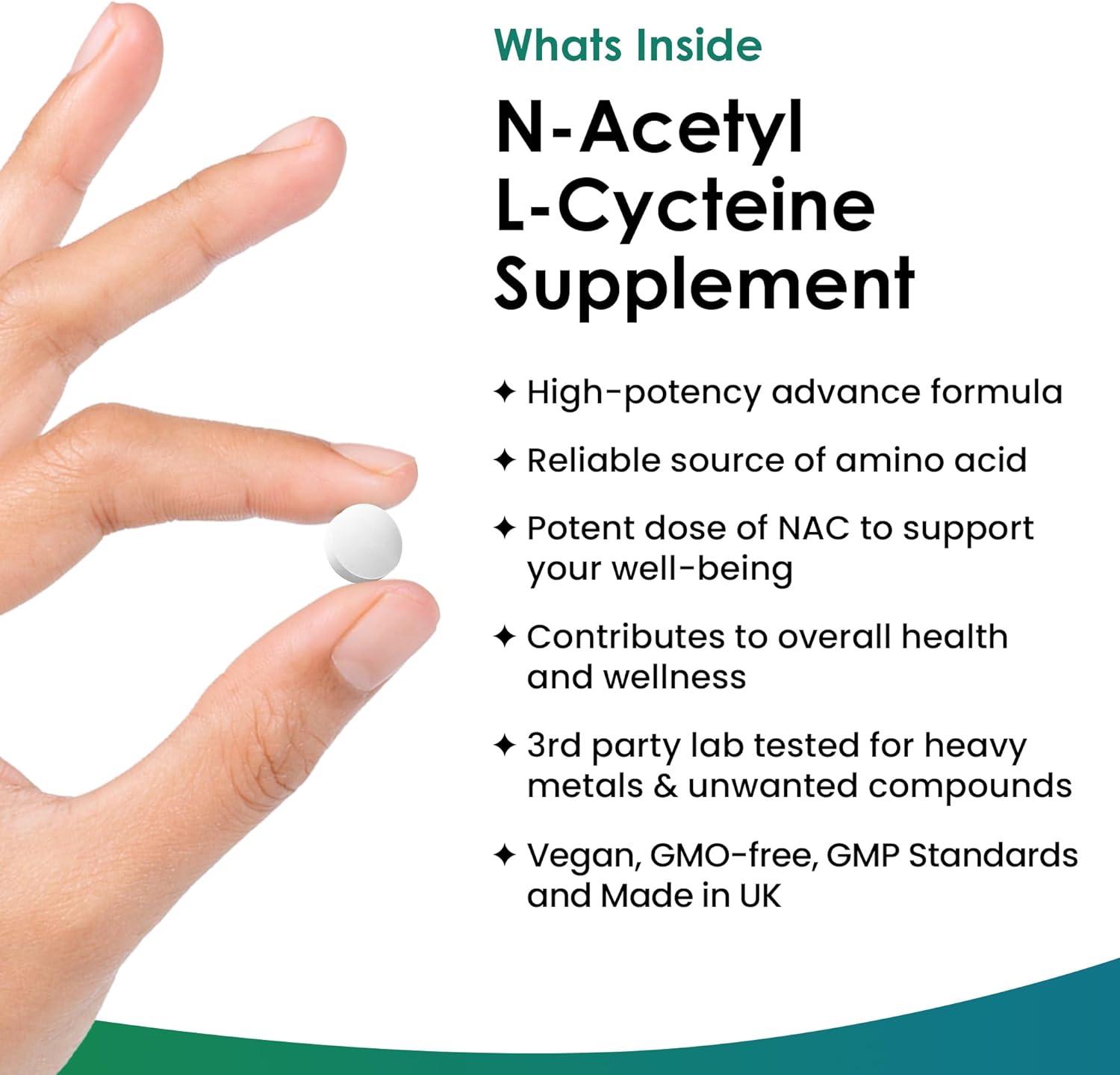 NAC 600mg - 120 Tablets | High Bioavailability N-Acetyl-Cysteine ...