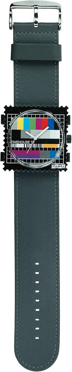 Buy STAMPS Watch - Complete Dial Test Pattern with Grey Leather Strap ...