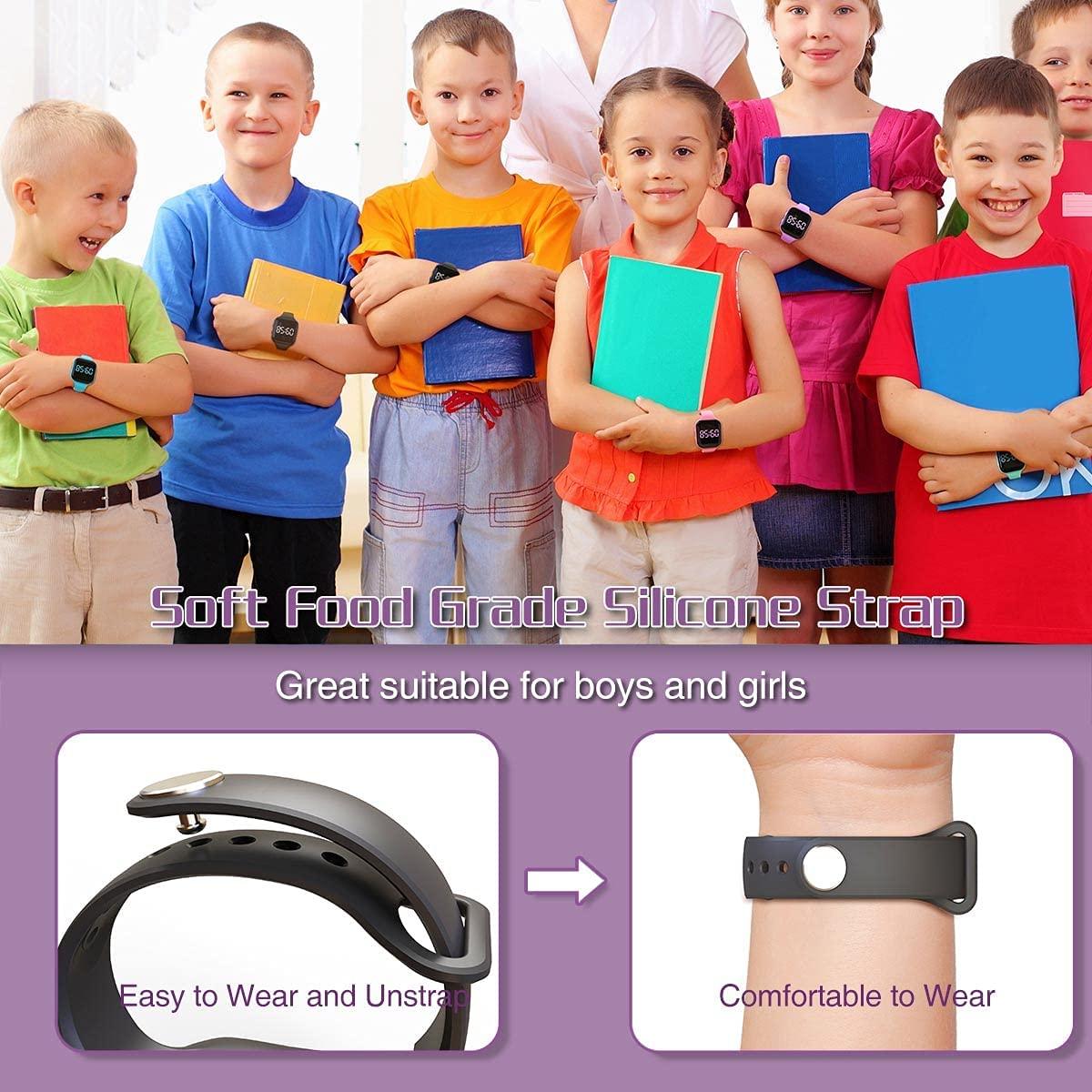Kids Led Pedometer Watch Digital Steps Tracker Non-Bluetooth Vibrating ...