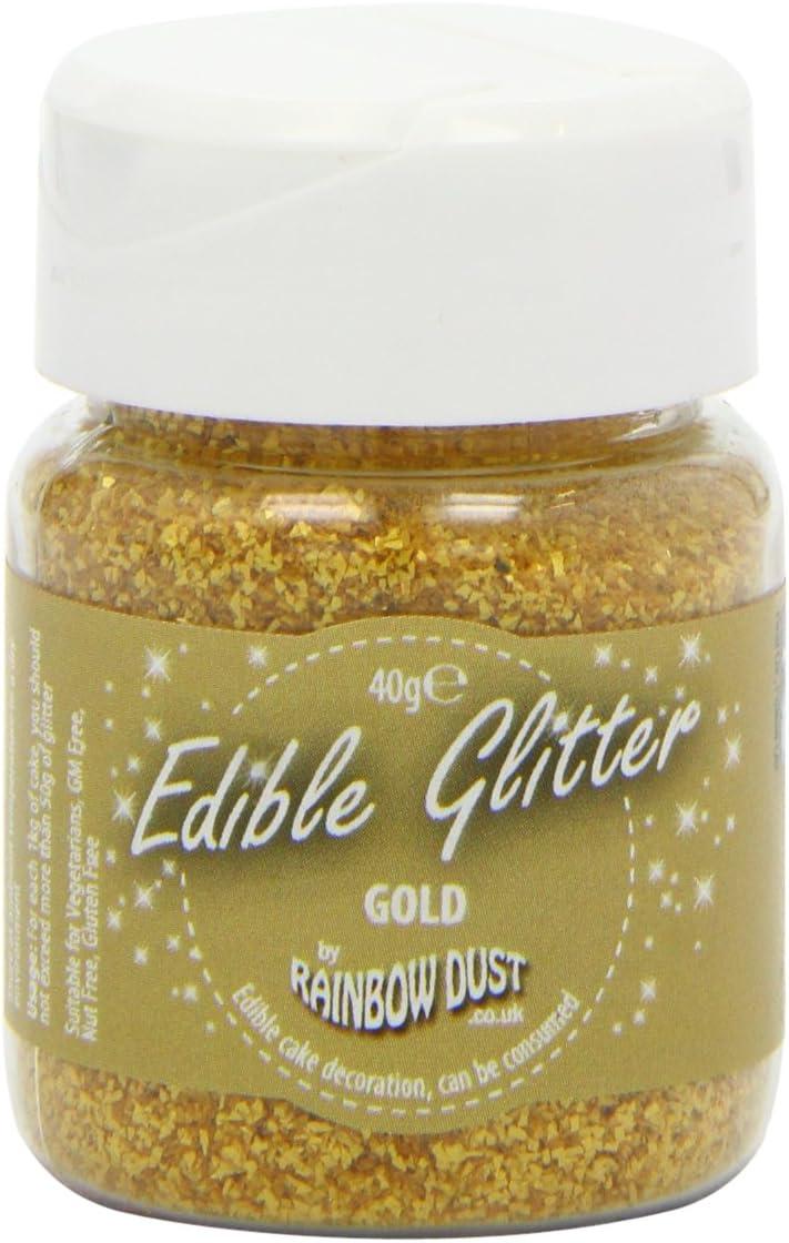 Rainbow Dust Colours Edible Glitter Gold Mini Bulk 40 g | Buy Now with ...