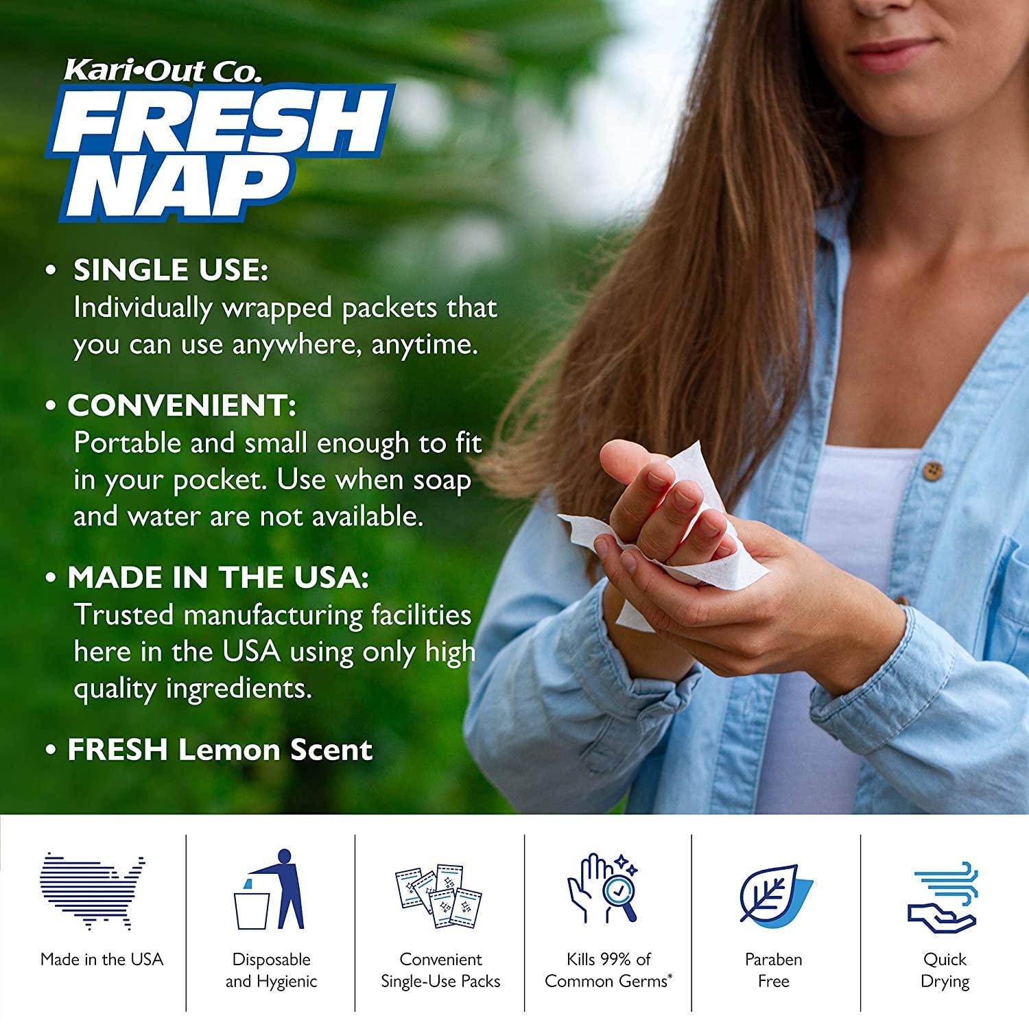 Fresh Nap Moist Towelette 100 Ct. - Refreshing and Convenient Cleansing ...