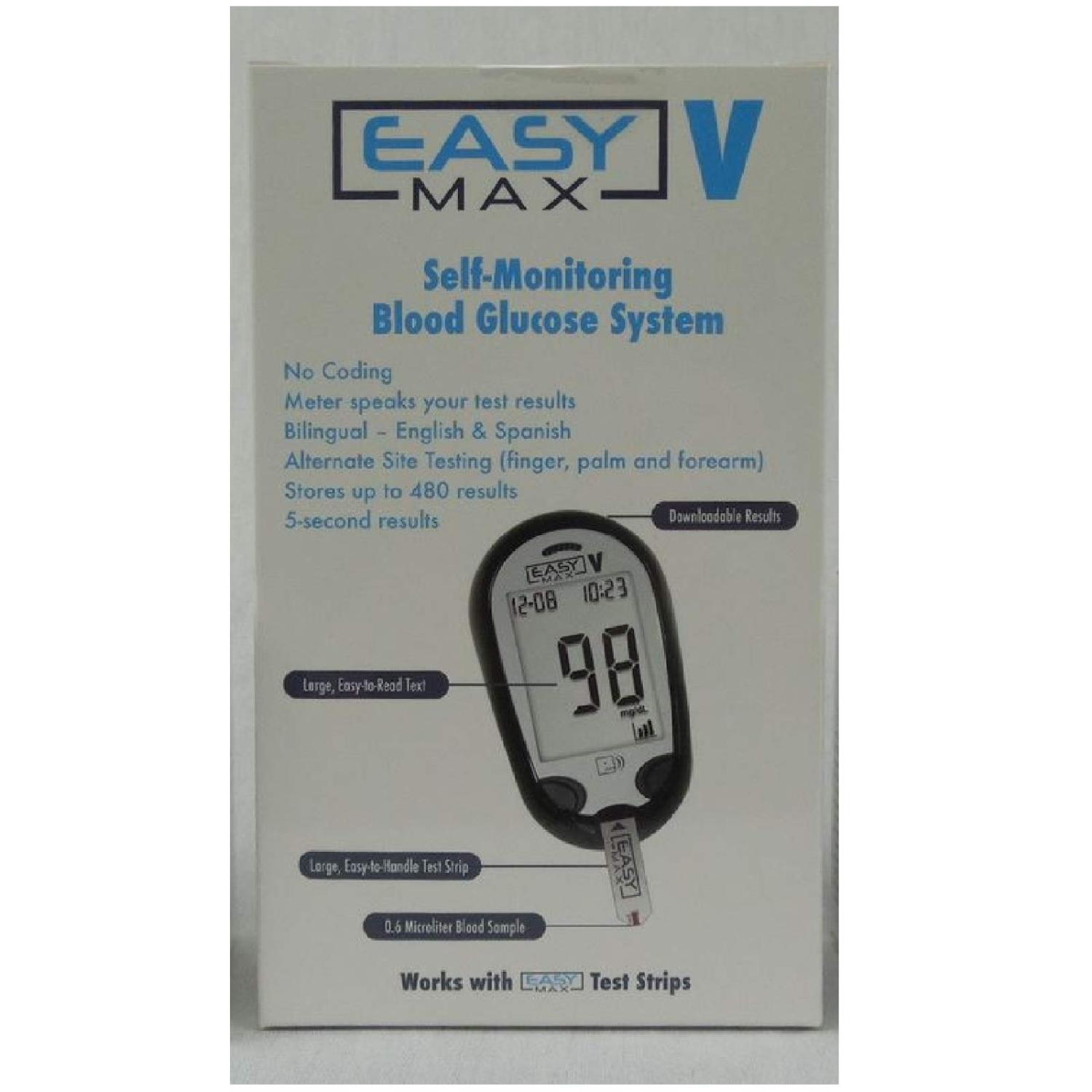 EasyMax Blood Glucose Meter Kit for Self-Monitoring - Accurate ...