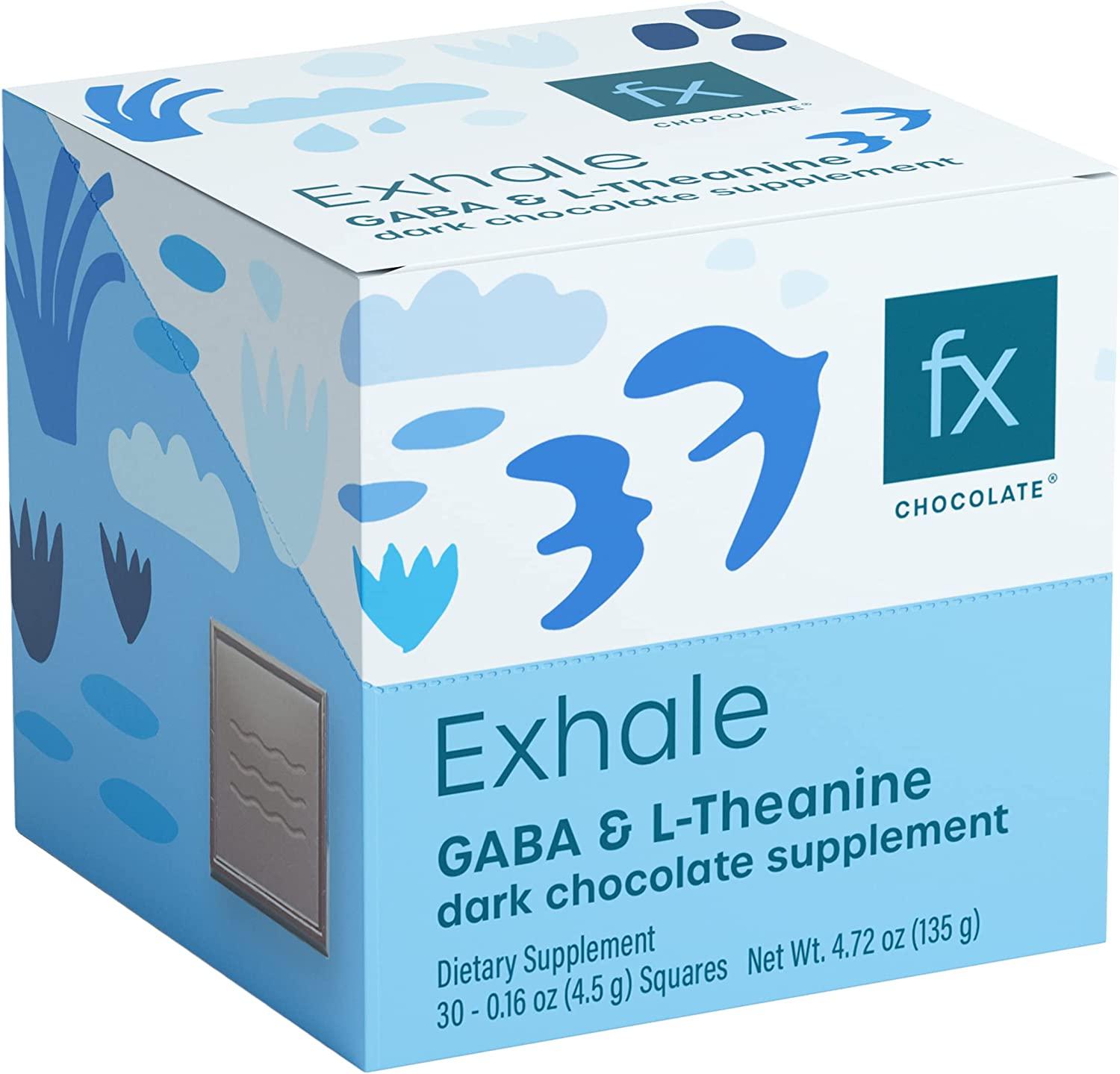 Fx Chocolate Exhale - Calm & Stress Support with GABA & L-Theanine - Sugar Free Keto Dark ...