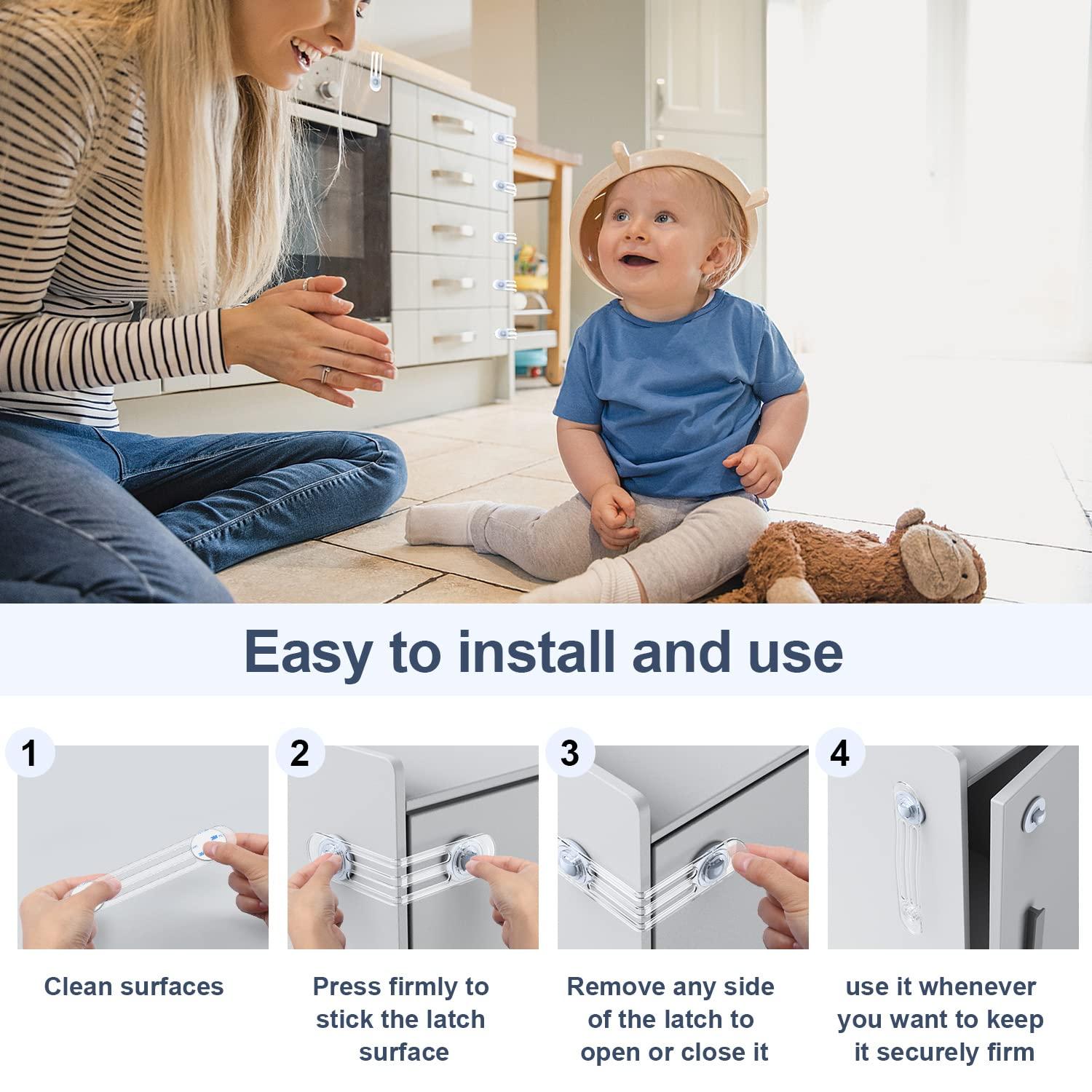 Kimsky Child Lock Cabinet & Drawer - 12-Piece Premium Transparent ...
