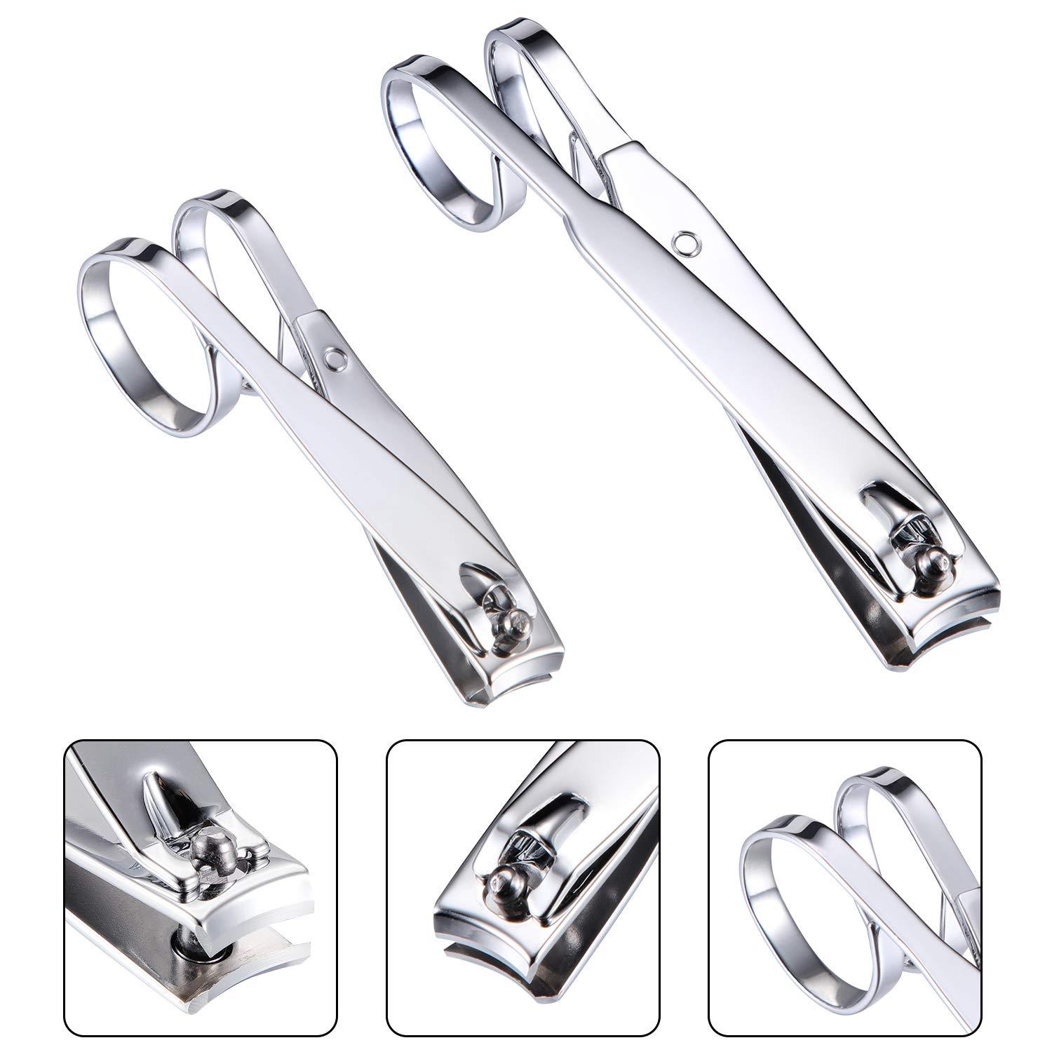 4 Pack EZ Grip Nail Clippers Set - 360-Degree Rotating Head, Stainless ...